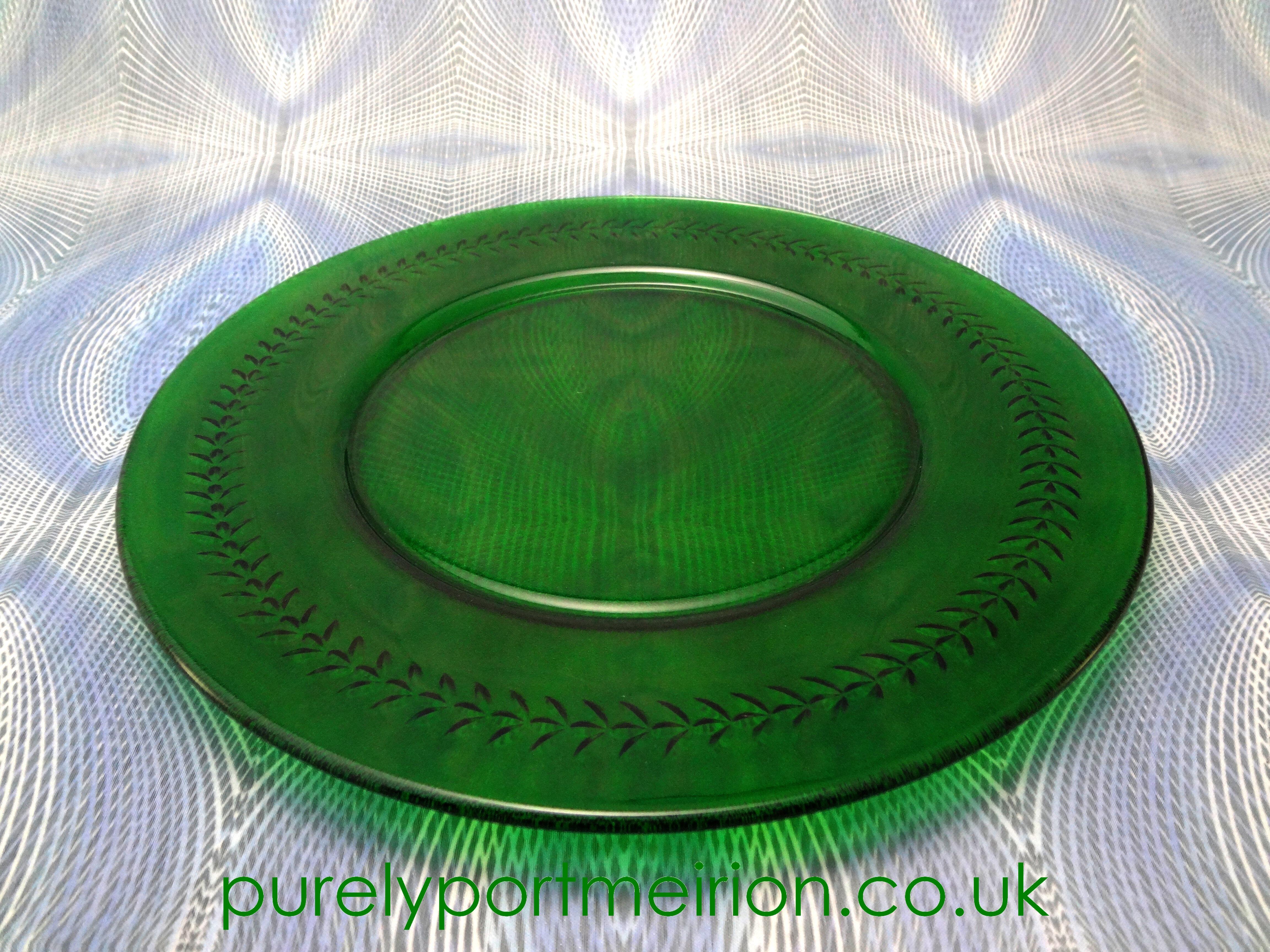 Portmeirion Botanic Garden Green Glass Charger Plate, BG1024-1027