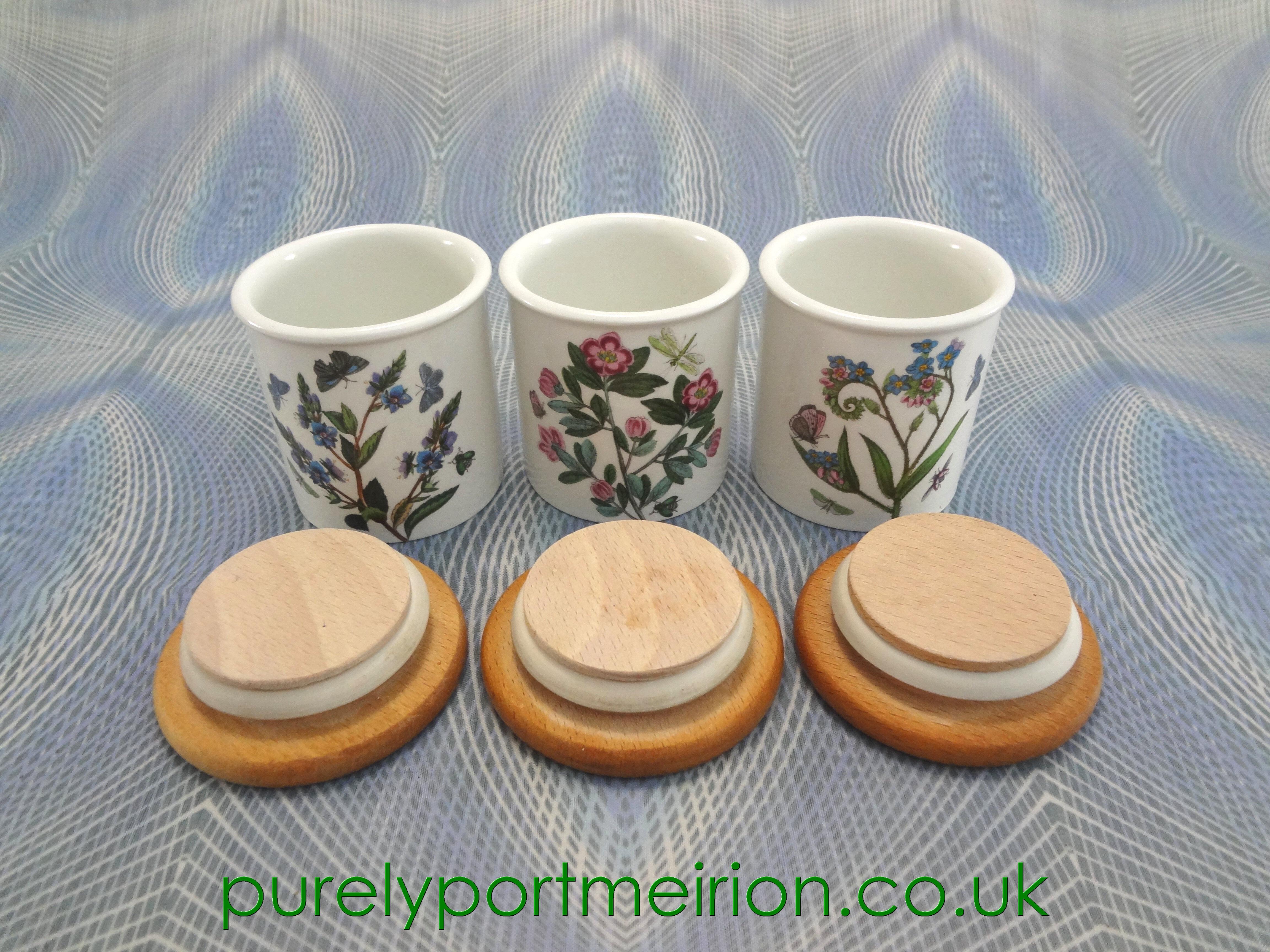 Portmeirion Botanic Garden Pottery Set Of Three Spice Jars, BG874