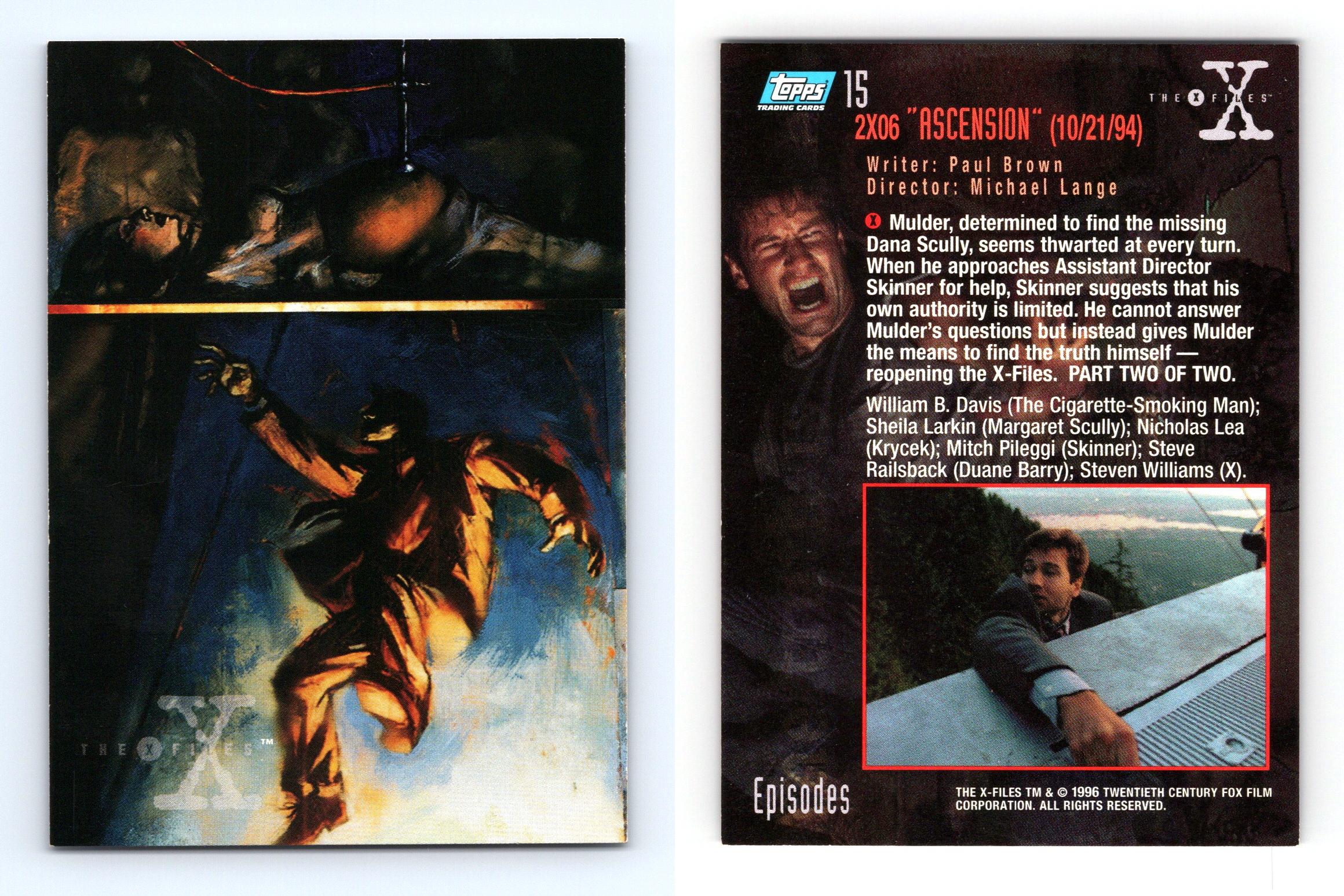 Ascension #15 The X-Files Staffel 2 Topps 1996 Sammelkarte | eBay