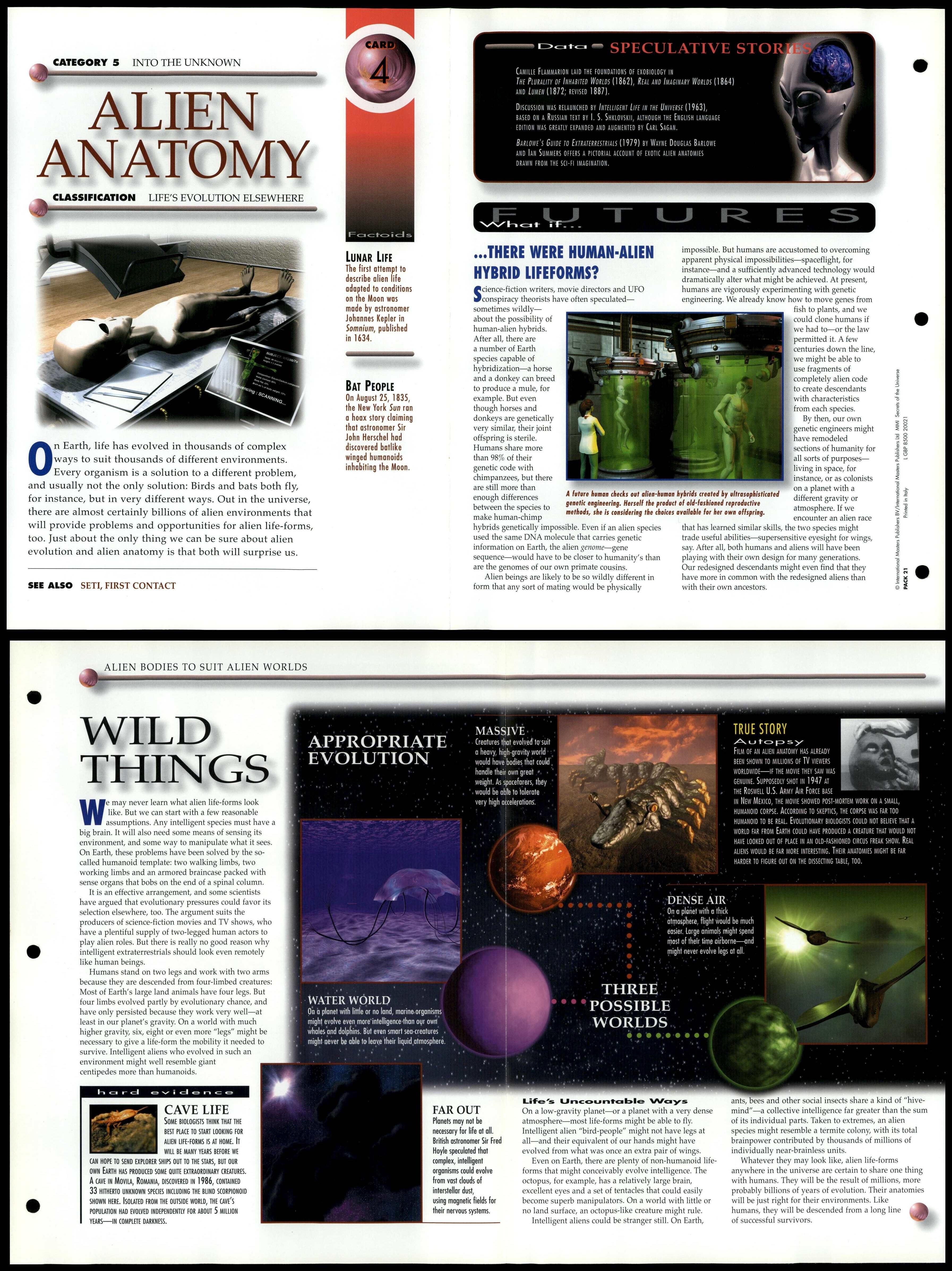 Alien Anatomy #4 Unknown Secrets Of The Universe Fact File Fold-Out Page