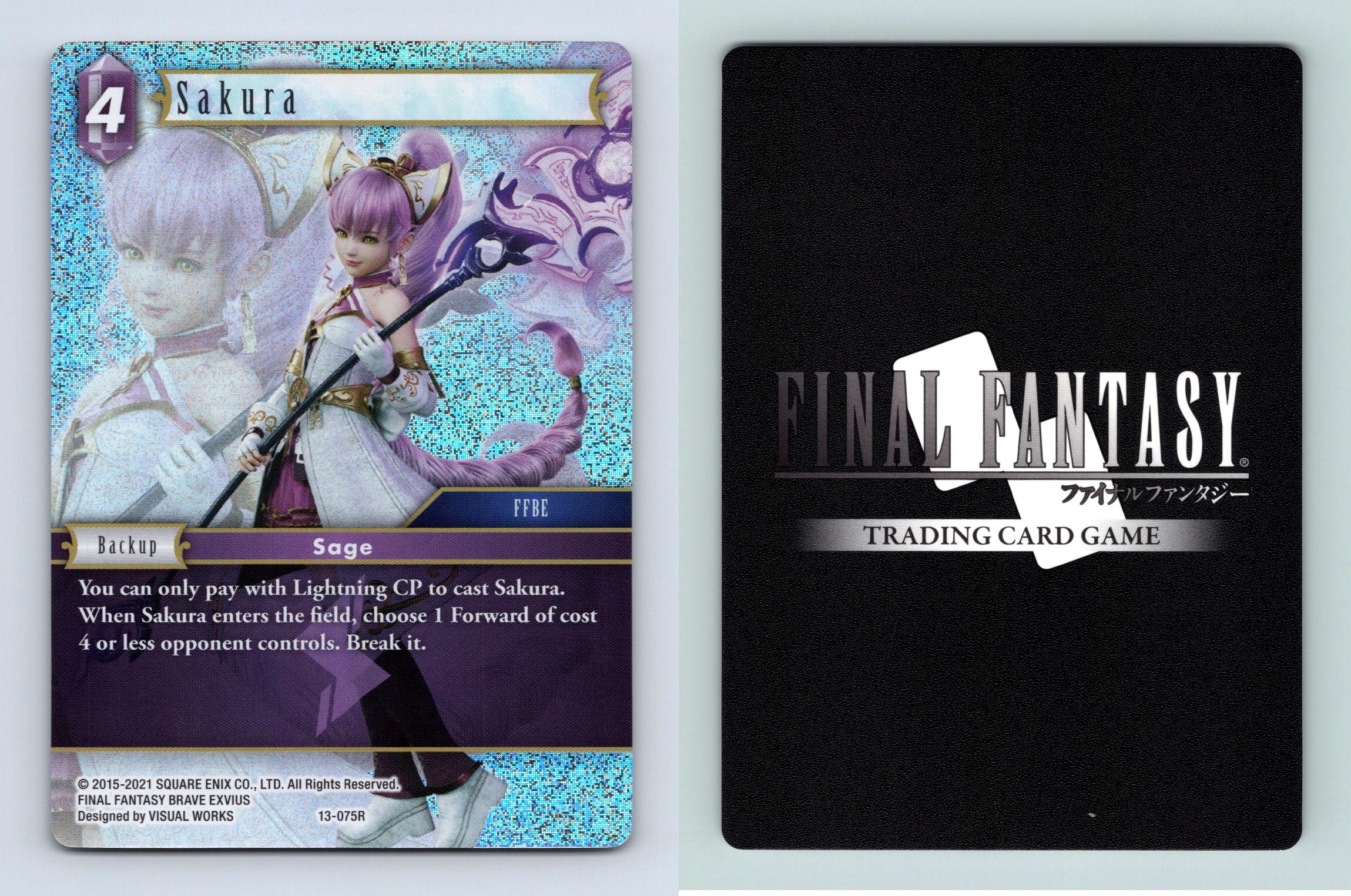 Sakura #13-075R Final Fantasy Opus XIII Crystal Radiance 2021 Rare Foil TCG