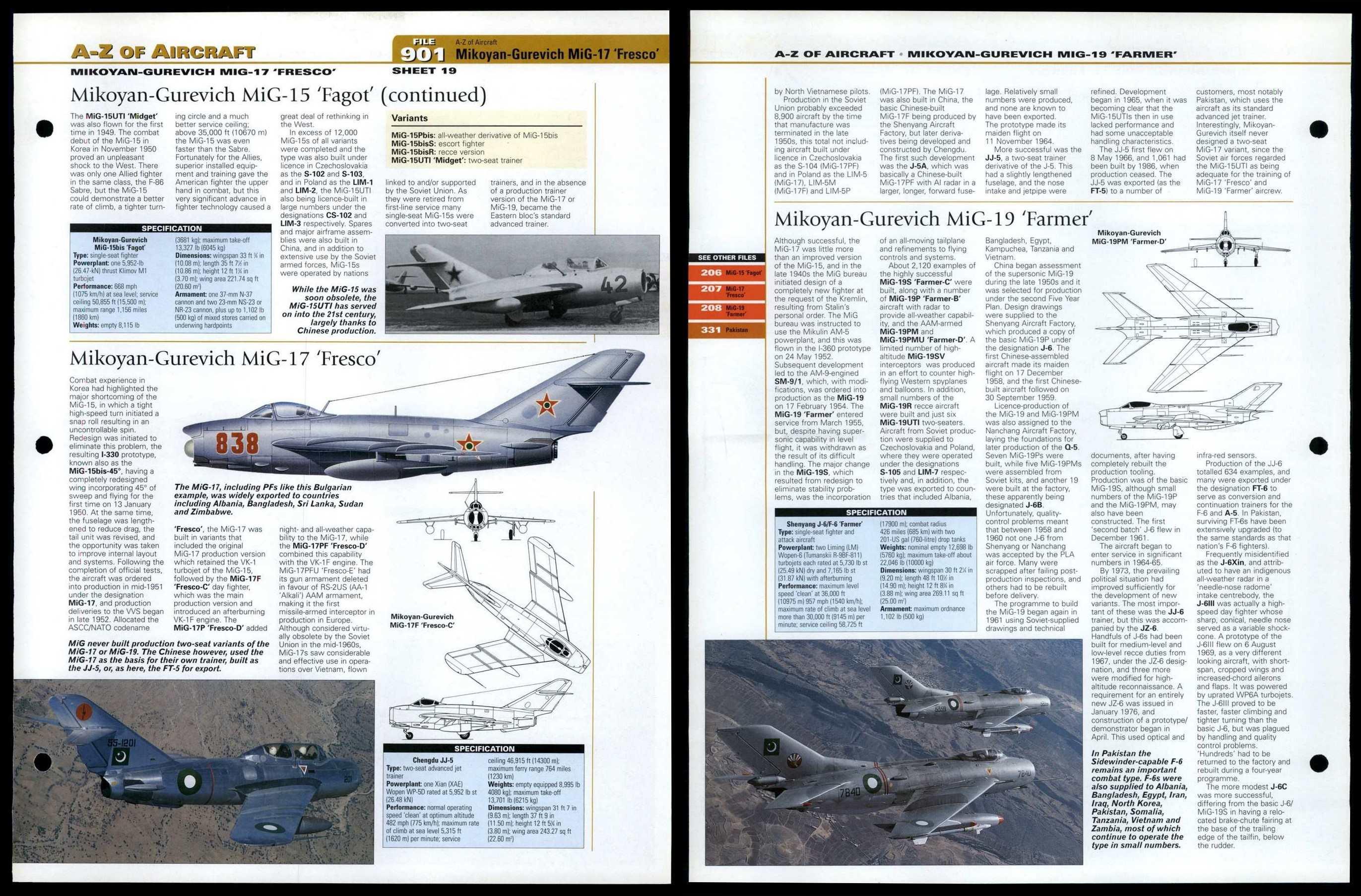 Mikoyan-Gurevich MiG-15 - MiG-19 - A-Z #901 World Aircraft Information Page