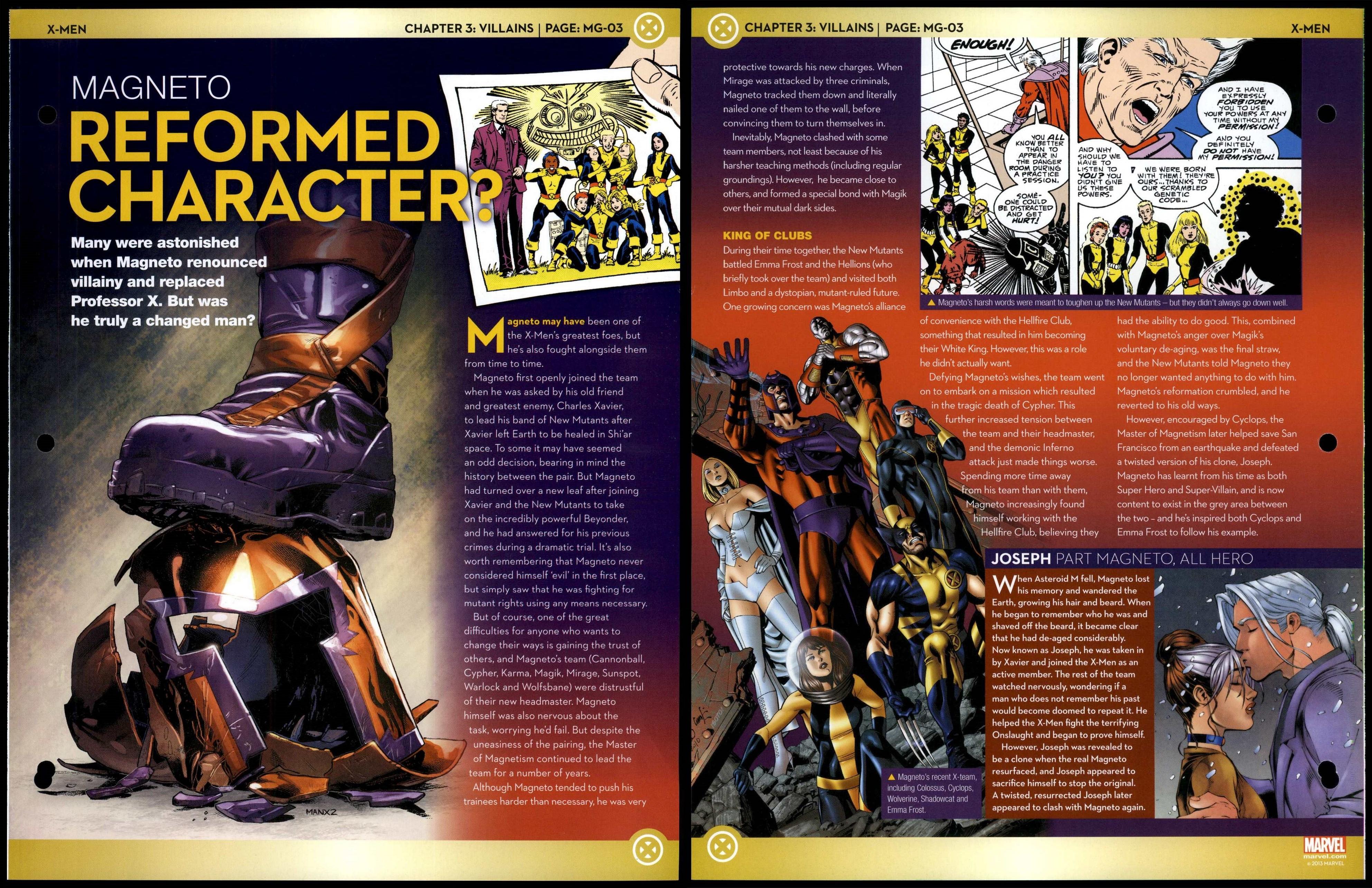 Reformed Character - Magneto #MG-03 Villains - X-Men Marvel Fact File Page