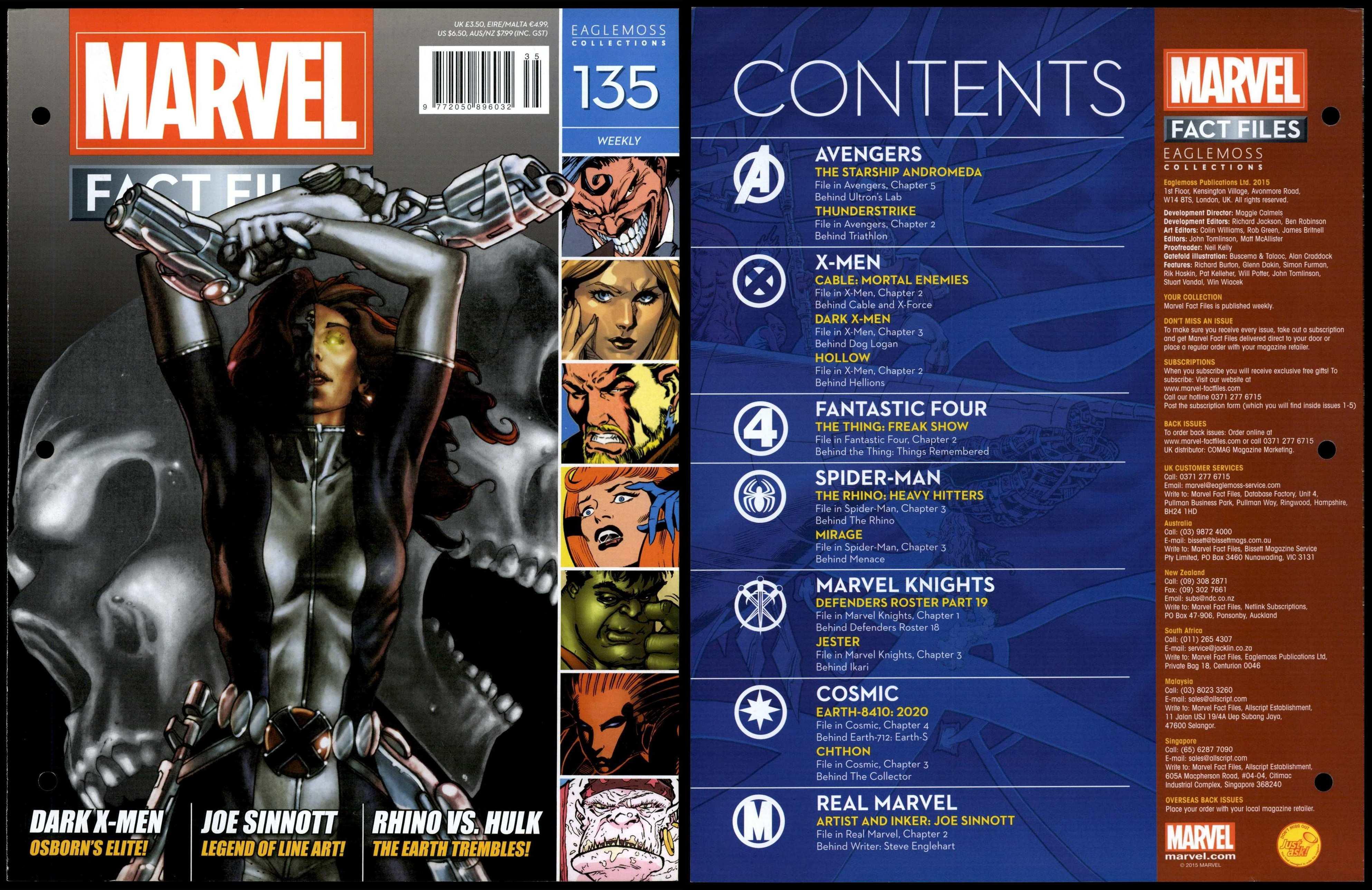 Marvel Fact Files Eaglemoss #135 Dark X-Men - Front Cover Only