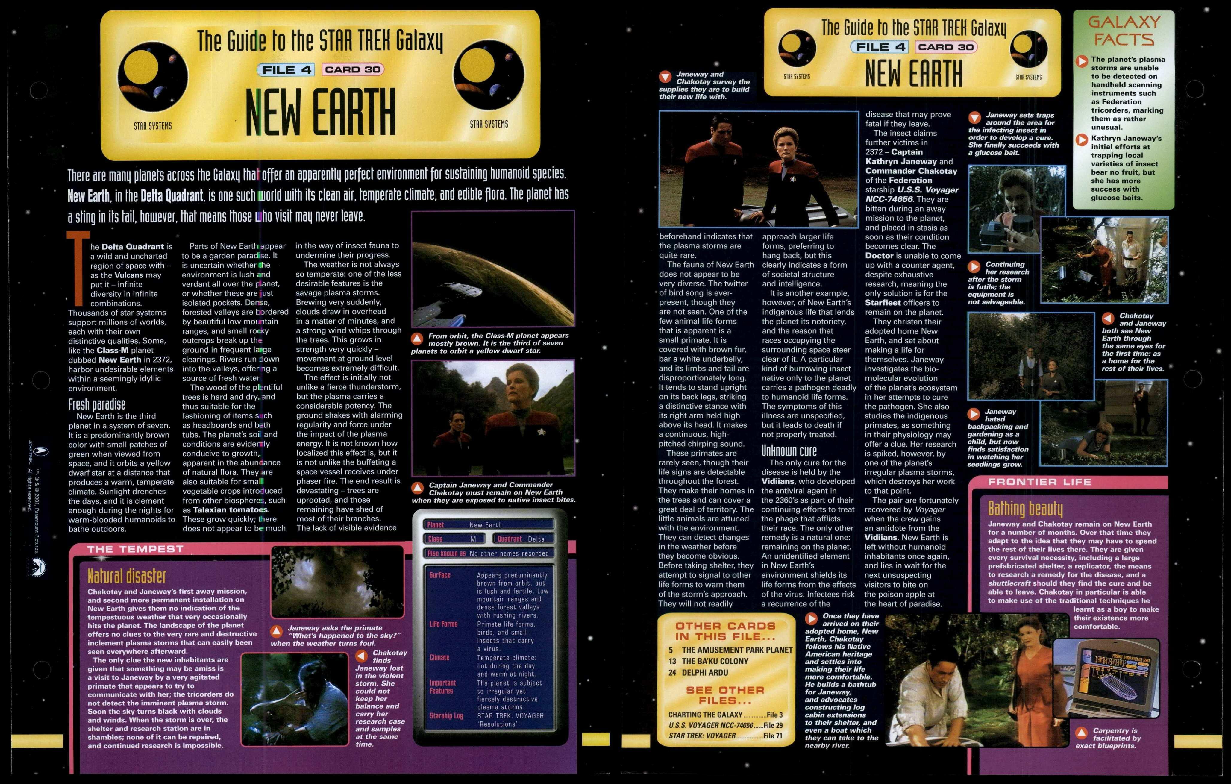 New Earth - Star Systems  - Star Trek Fact File Page