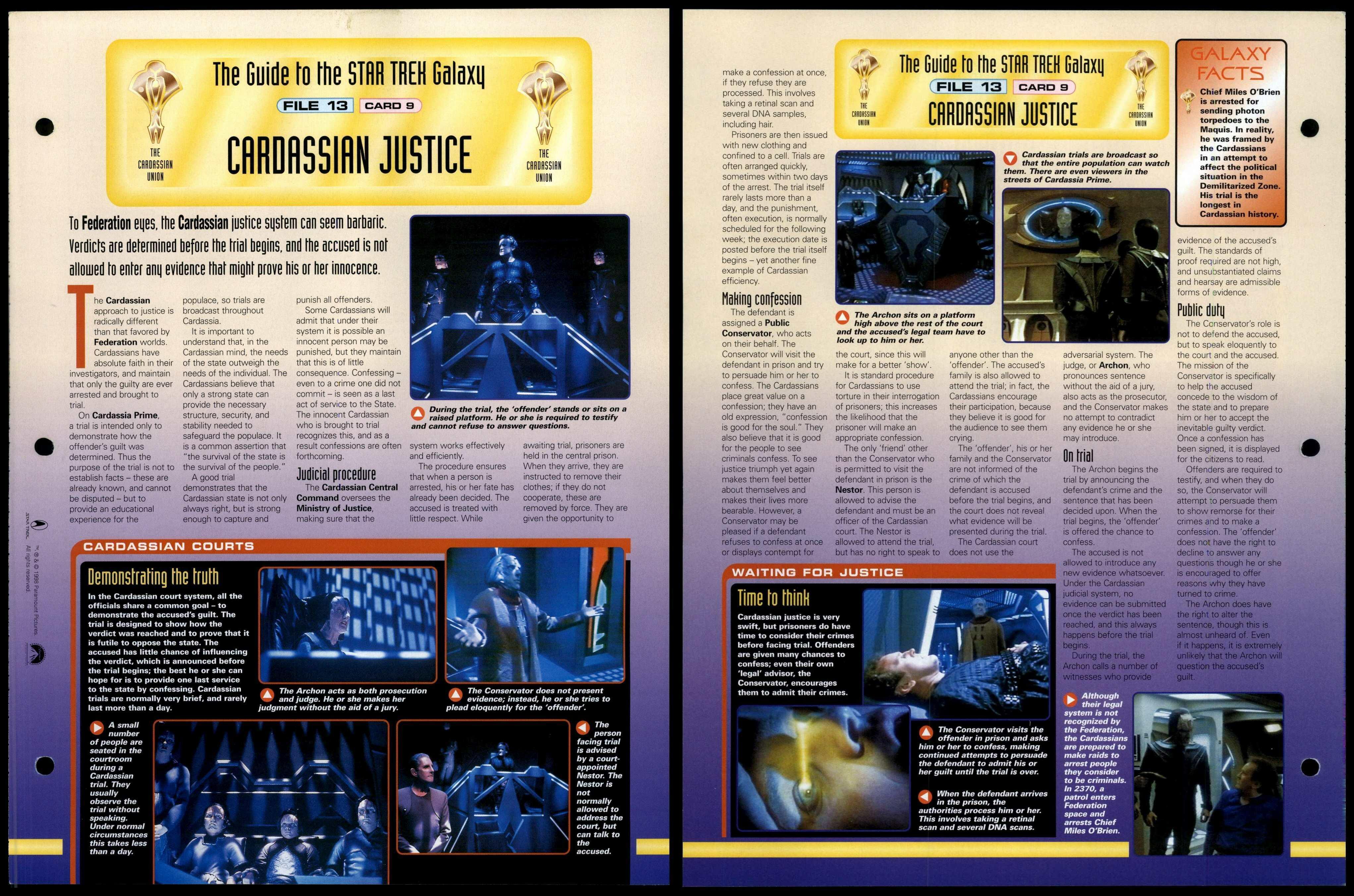 Cardassian Justice - The Cardassian Union - Star Trek Fact File Page