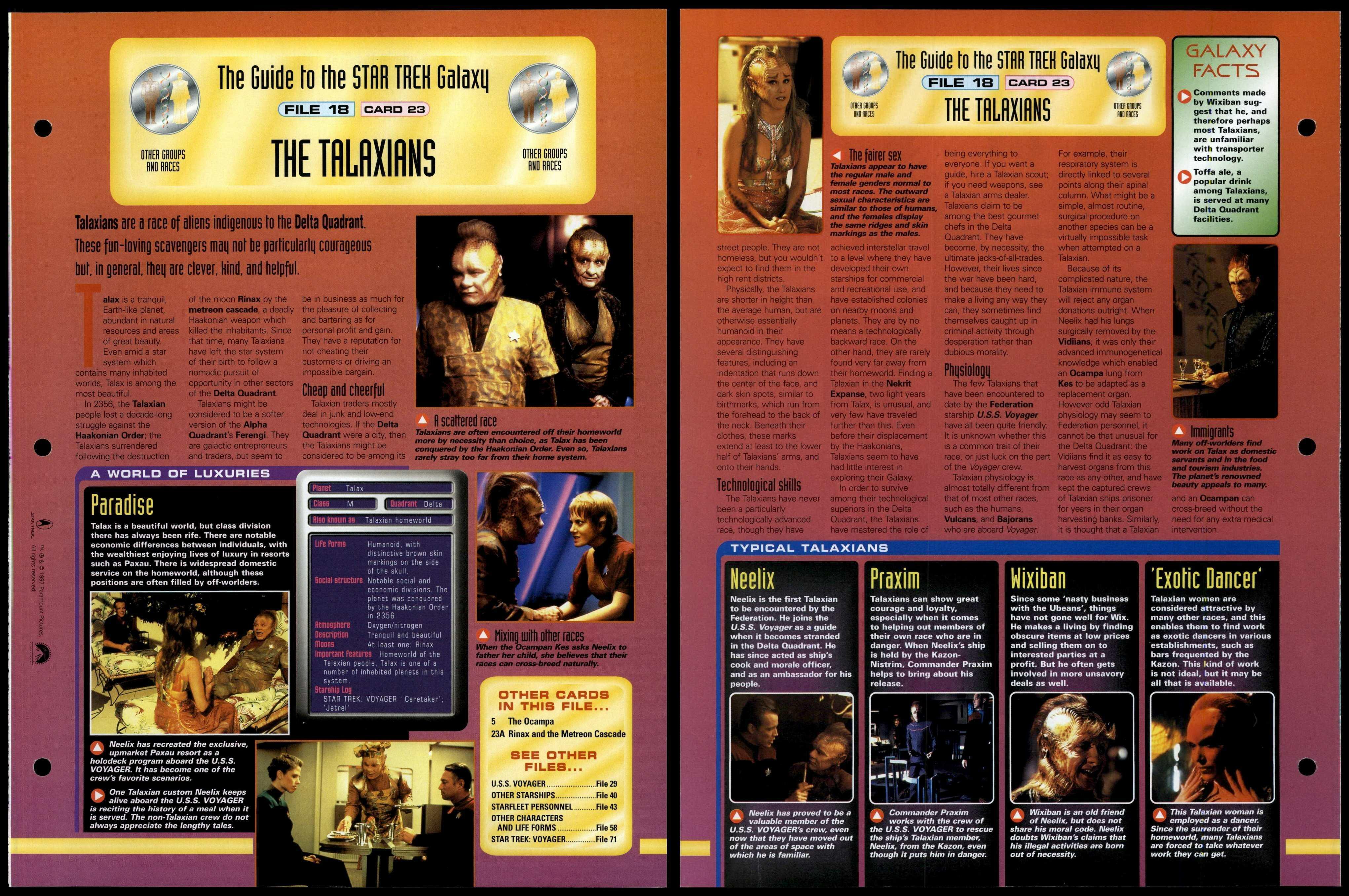 The Talaxians - Other Groups & Races - Star Trek Fact File Page