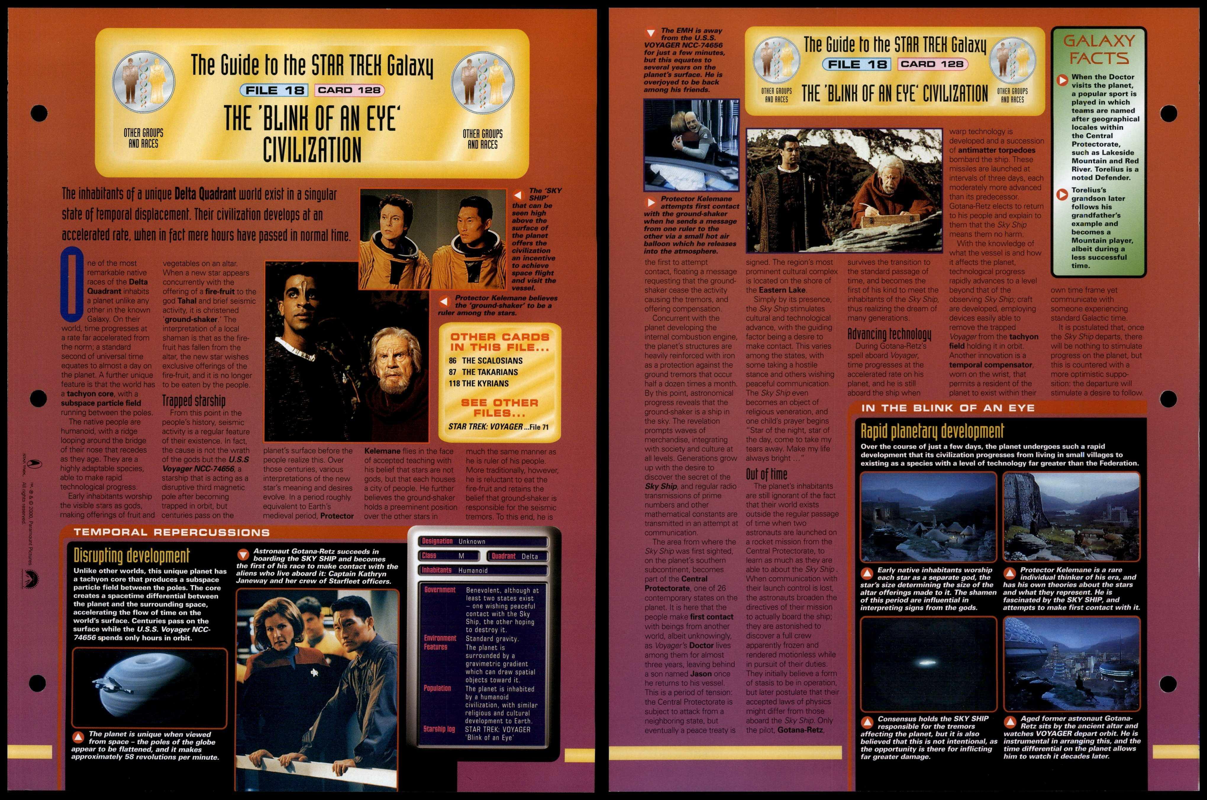 The "Blink Of An Eye" Civilization - Groups & Races - Star Trek Fact File PAge