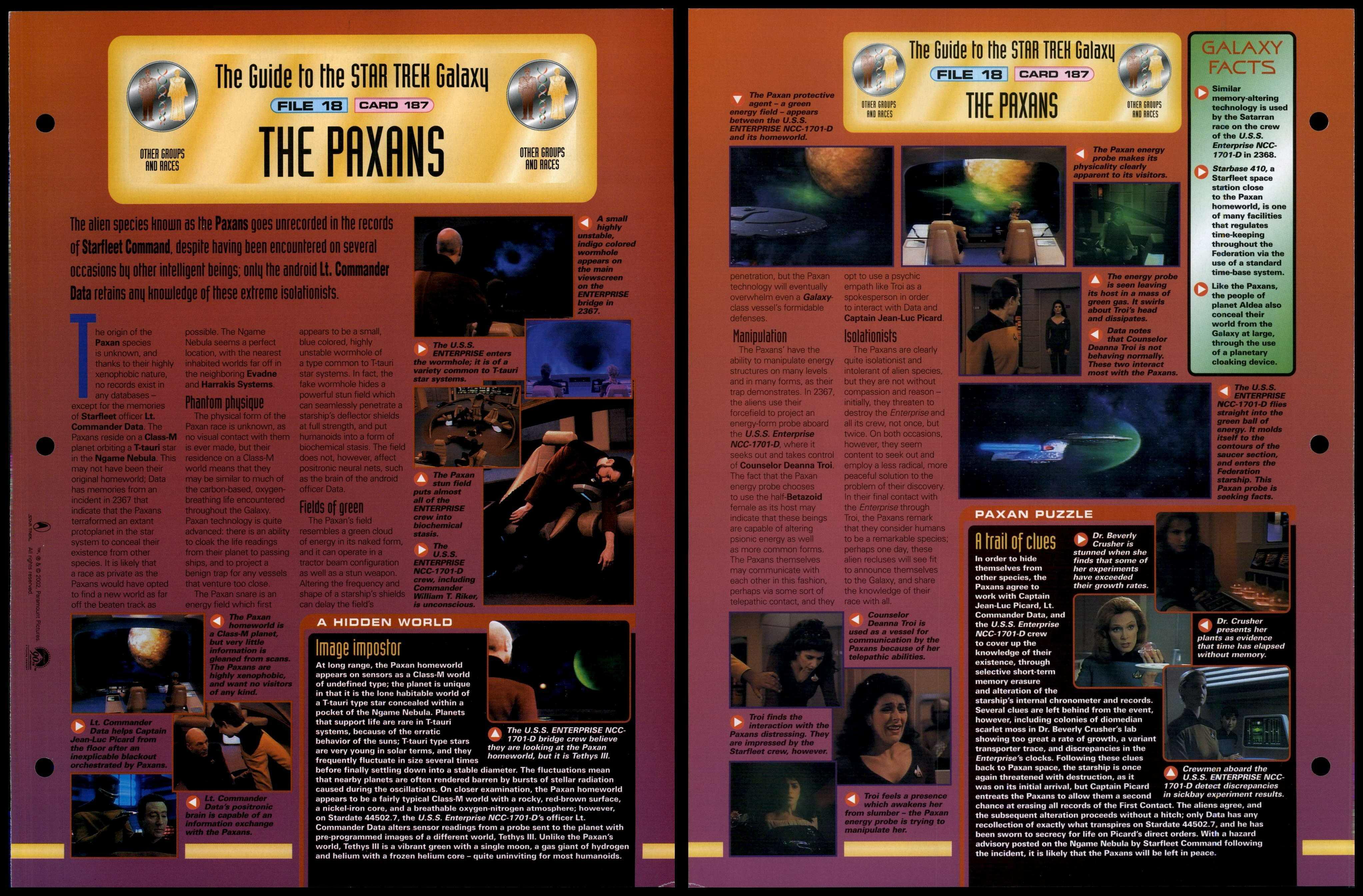 The Paxans - Other Groups & Races - Star Trek Fact File Page