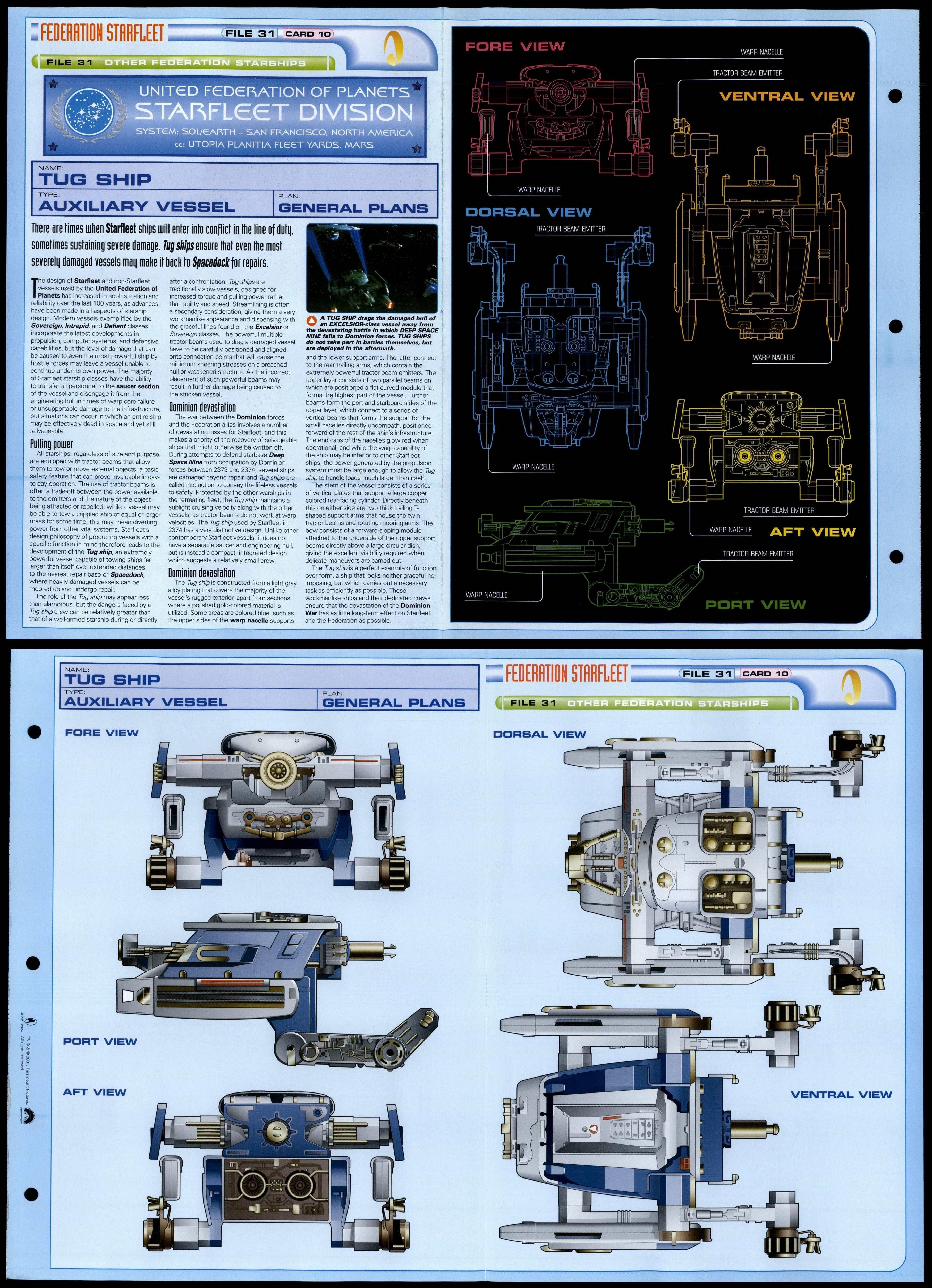 Tug Ship - Other Starships - Star Trek Fact File Fold-Out Page