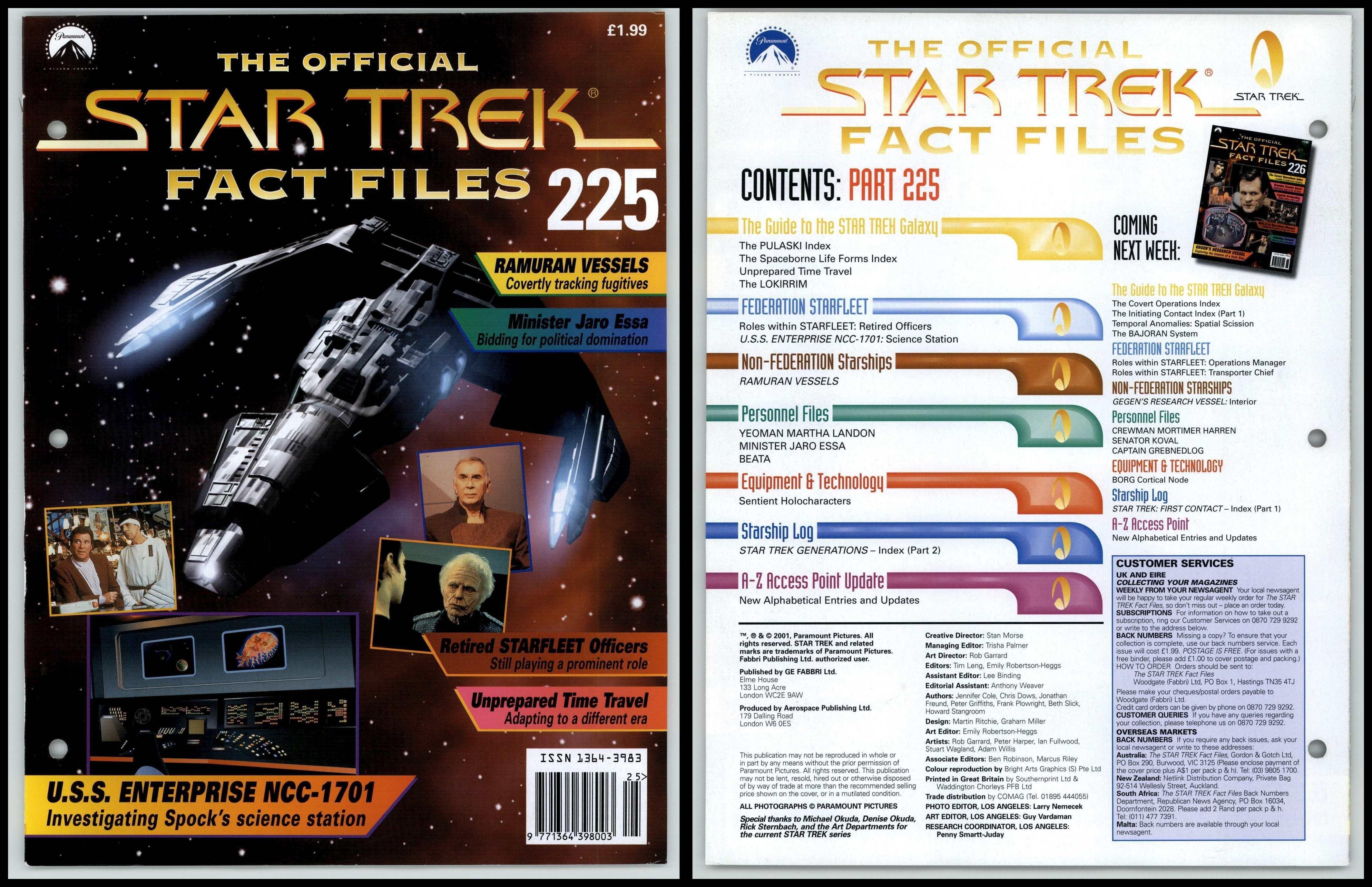 The Official Star Trek Fact Files 1997-2002 GE Fabbri #225 - Front ...