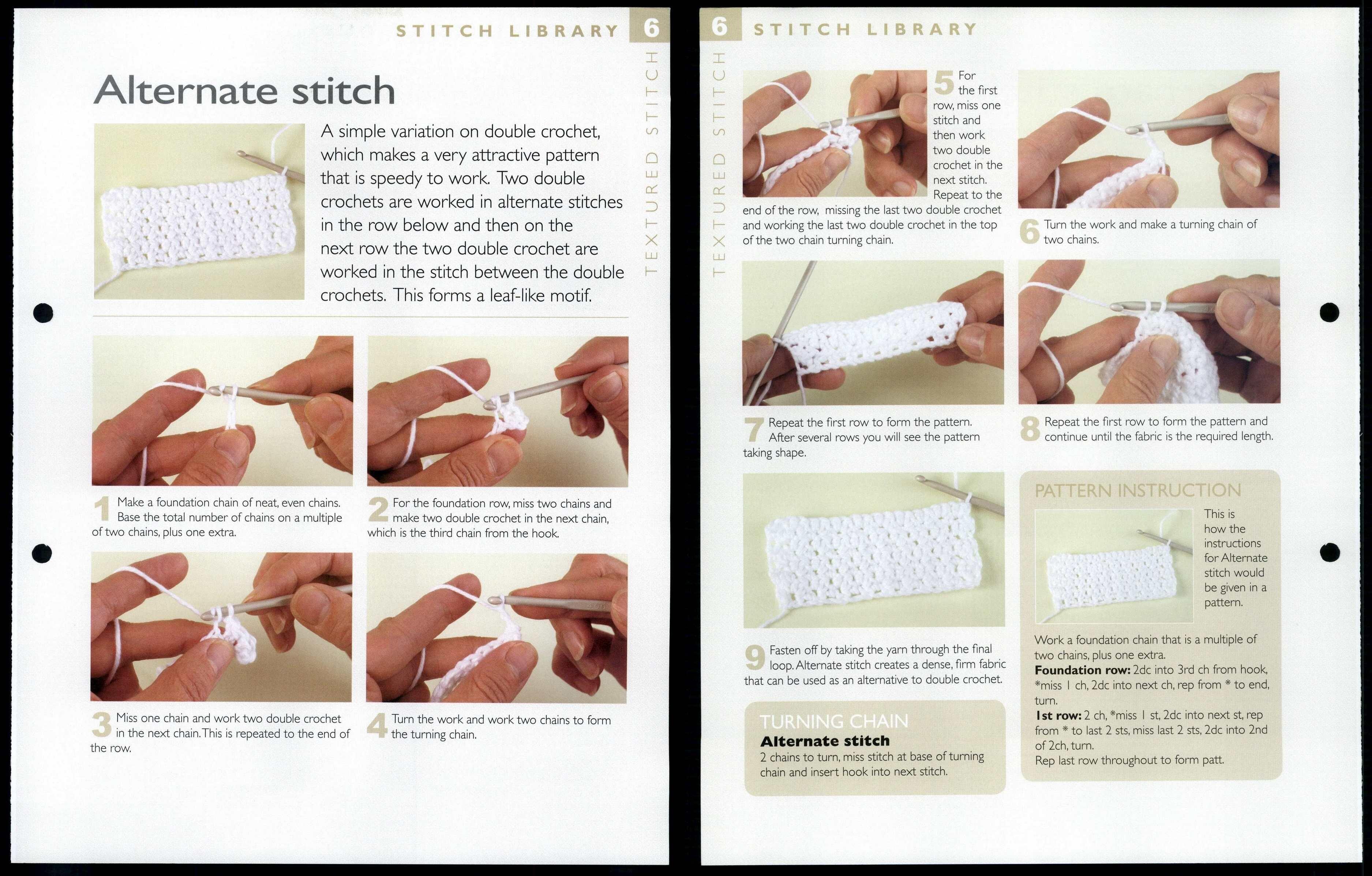 Alternate Stitch #6 Stitch Library - The Art Of Crochet Pattern