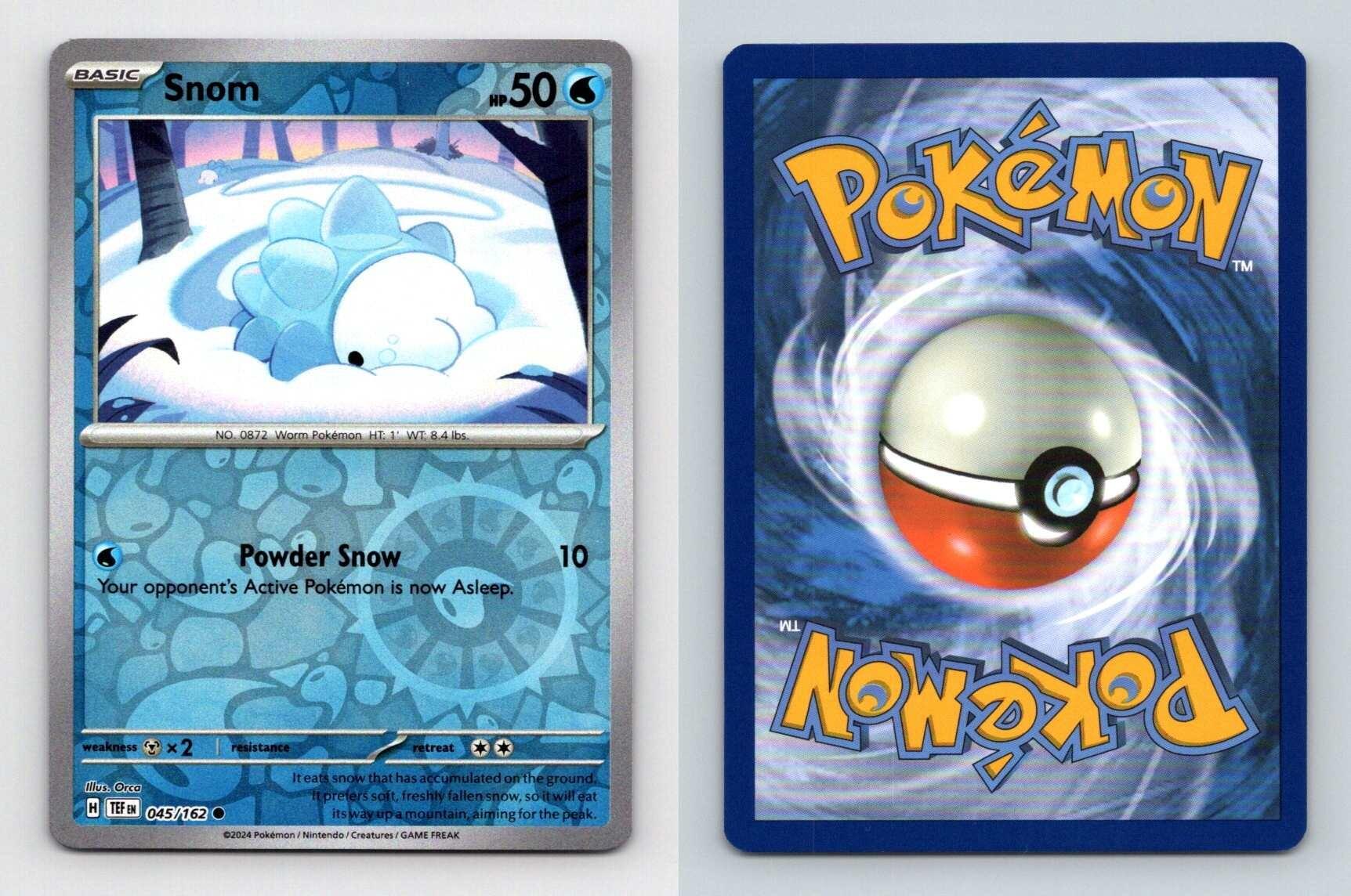 Snom #45/162 SV Temporal Forces 2024 Pokemon Reverse Holo Common TCG Card