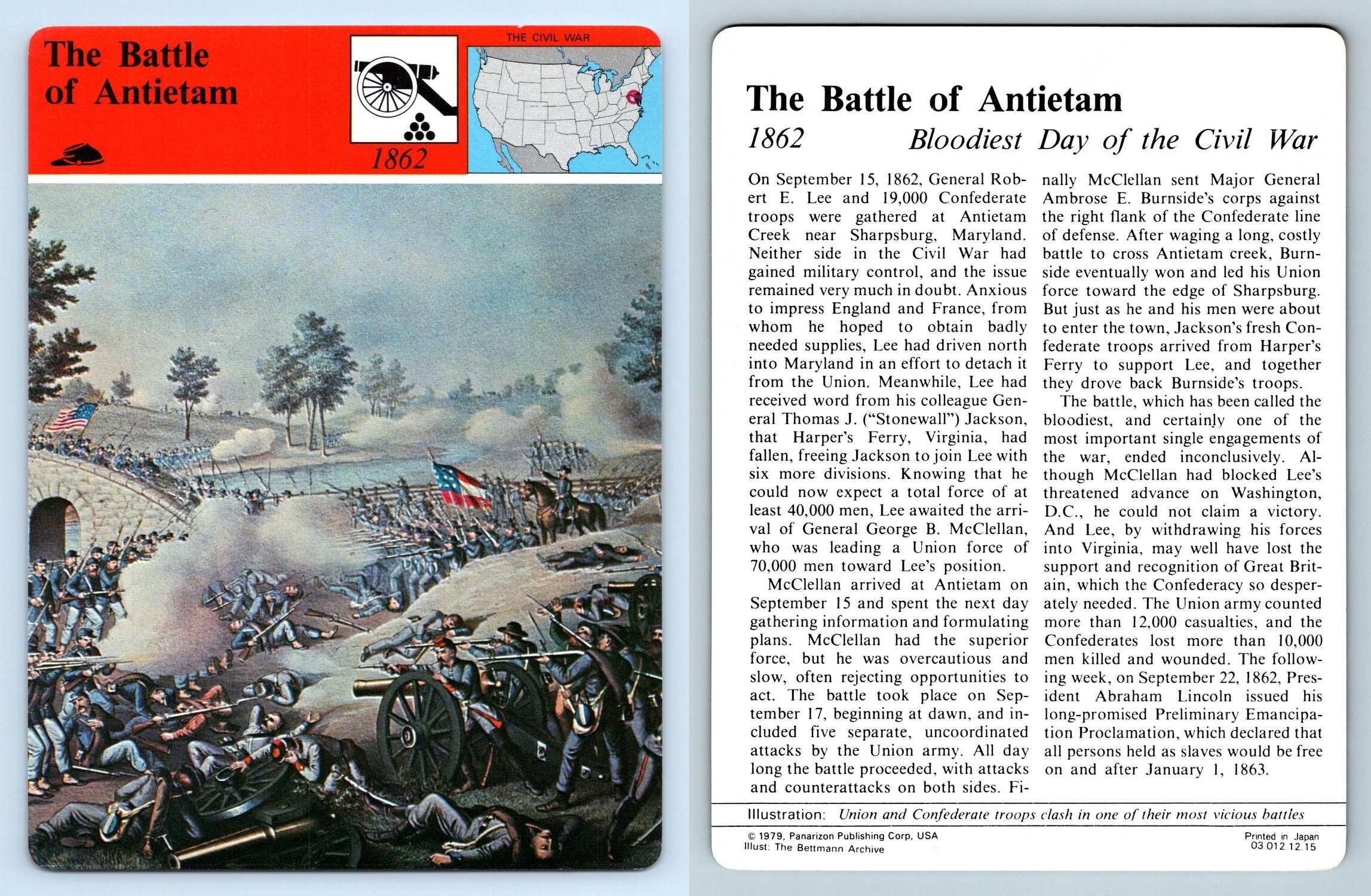 Battle Of Antietam - Civil War - Story Of America - Panarizon Card