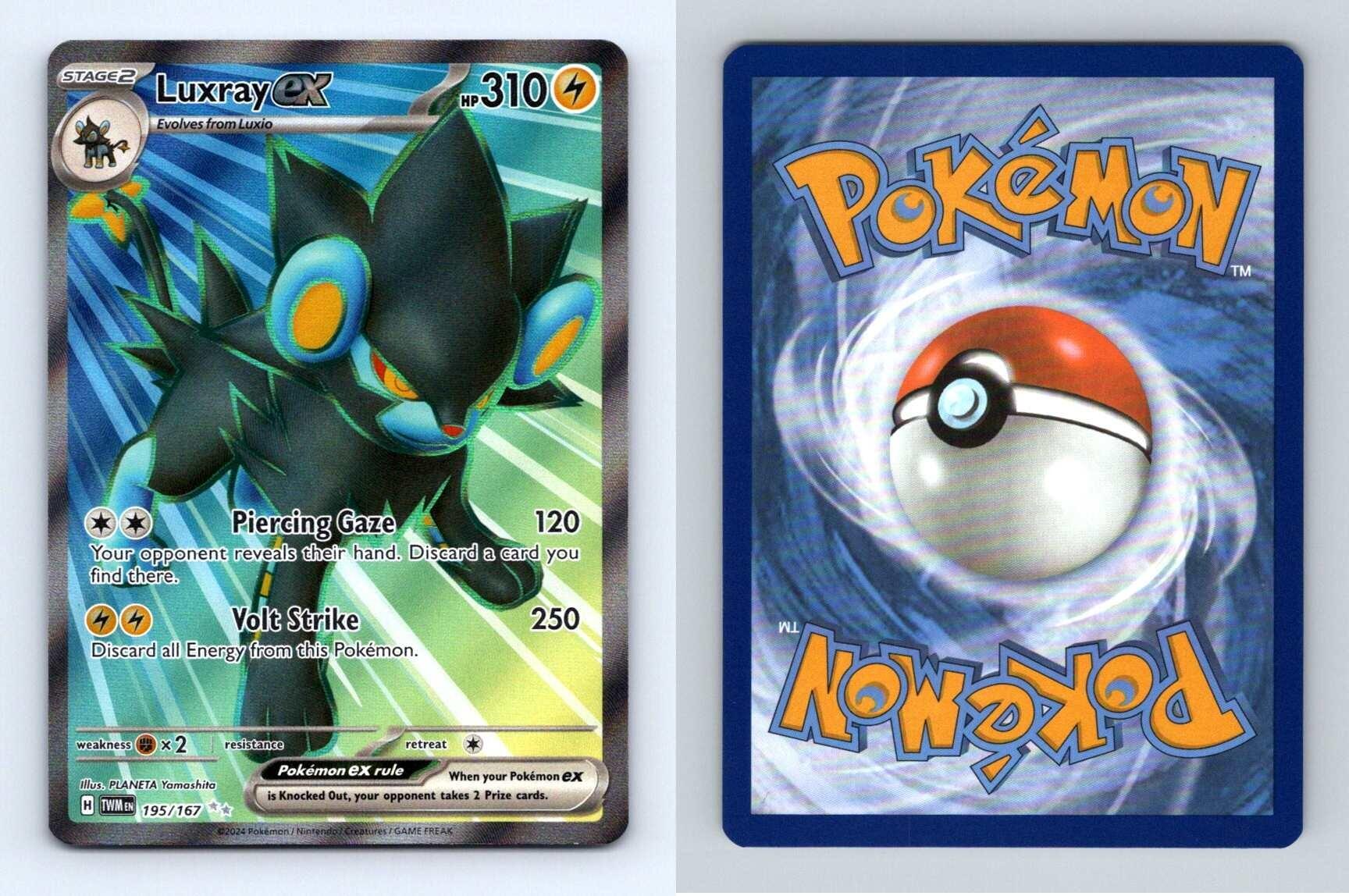 Luxray ex #195/167 SV Twilight Masquerade 2024 Pokemon Ultra Rare TCG Card
