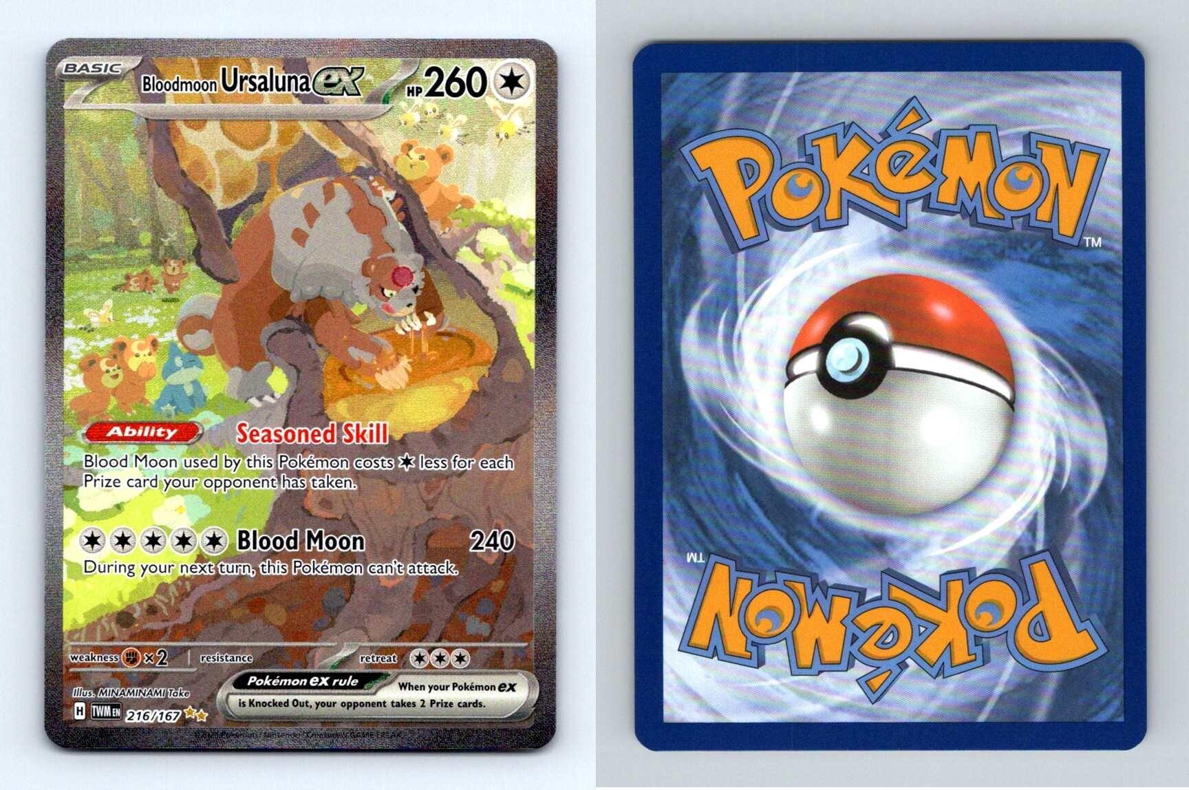 Bloodmoon Ursaluna ex #216/167 SV Twilight Masquerade 2024 Pokemon Special Illustration Rare TCG ...