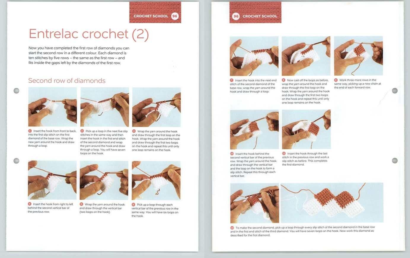 Entrelac Crochet (2) #96 Crochet School - The Art Of Crochet Page Pattern