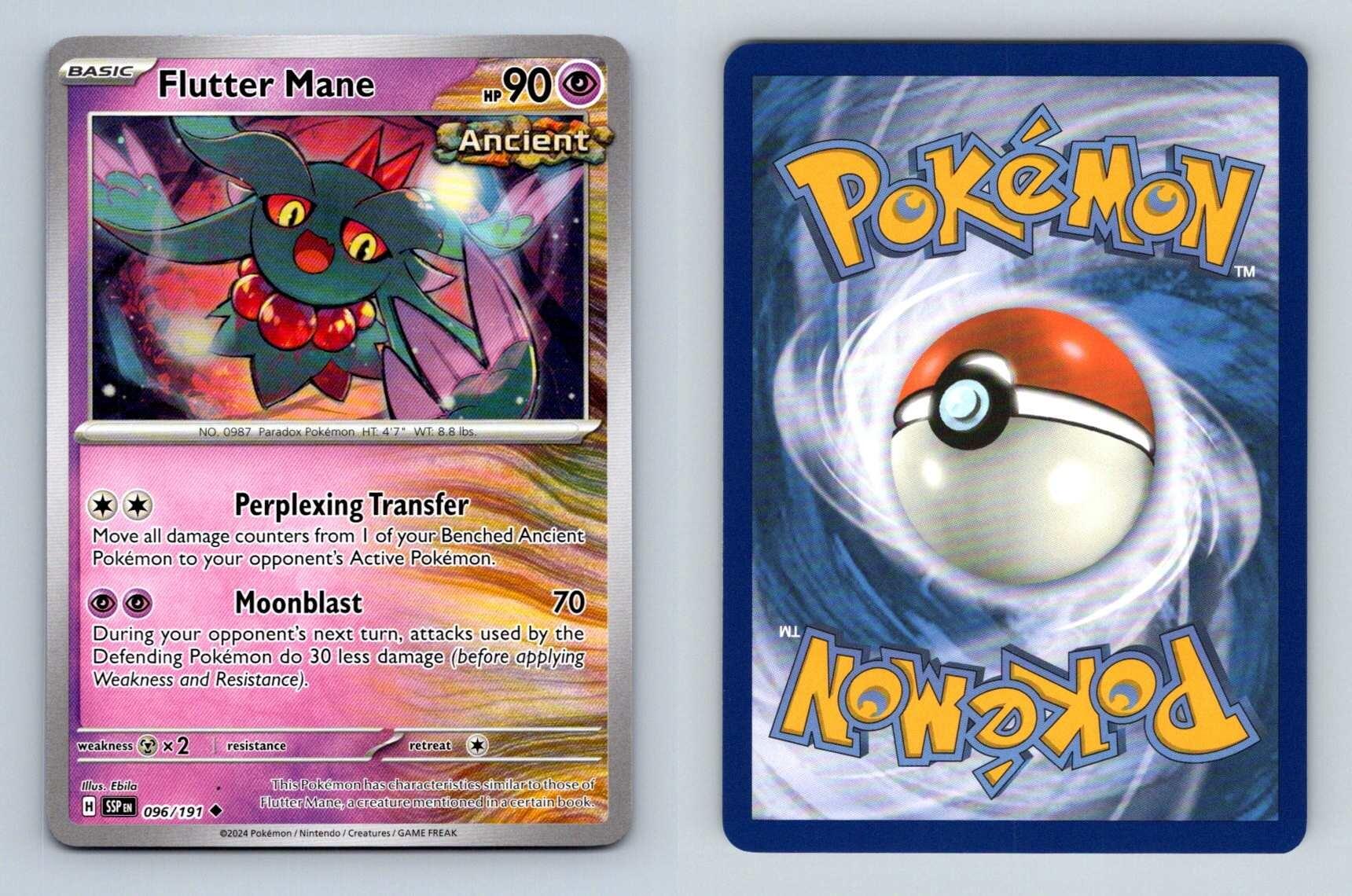 Flutter Mane #96/191 SV Surging Sparks 2024 Uncommon Pokemon TCG Card