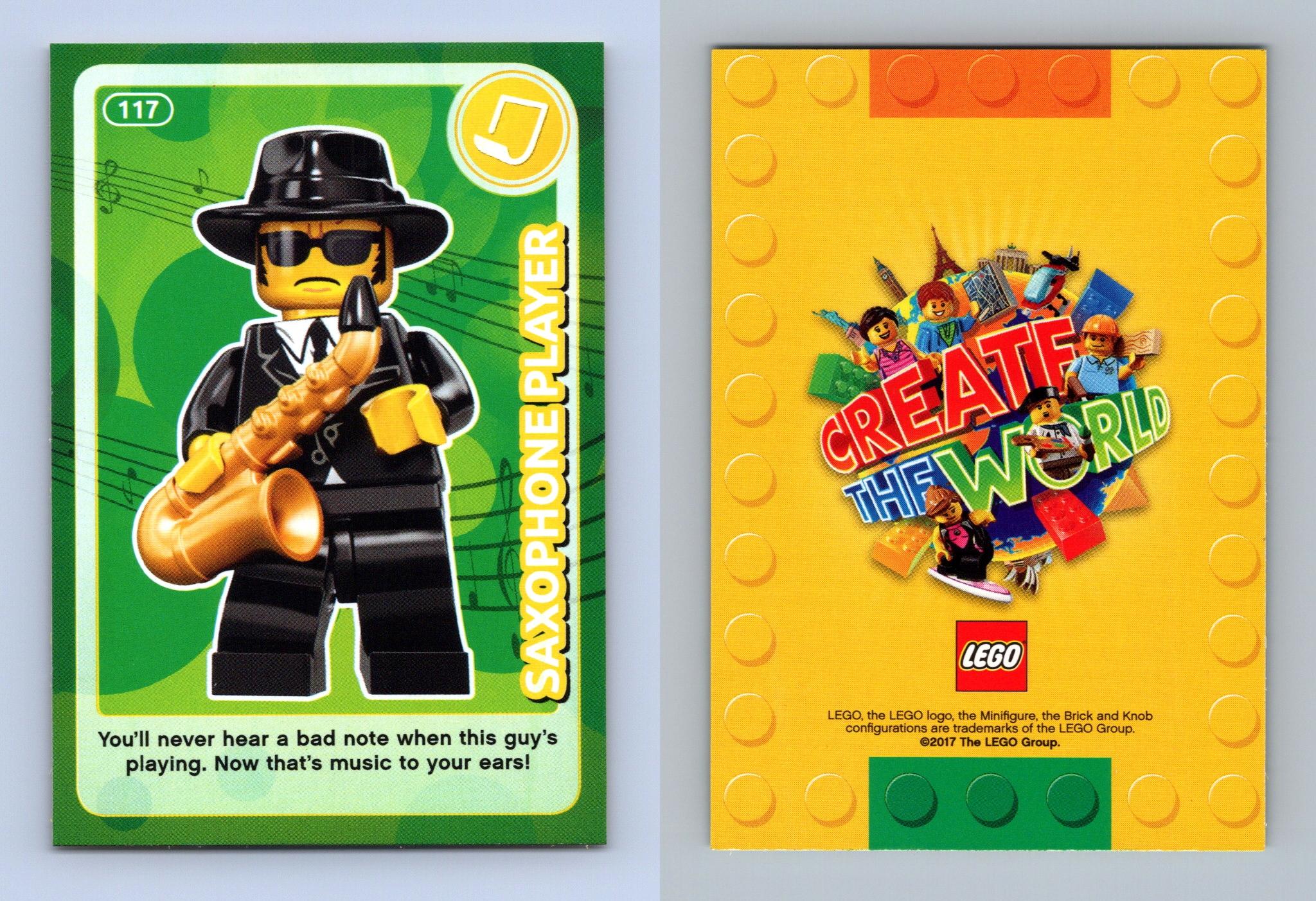Saxophone Player #117 Lego Create The World 2017 Sainsburys Trading Card