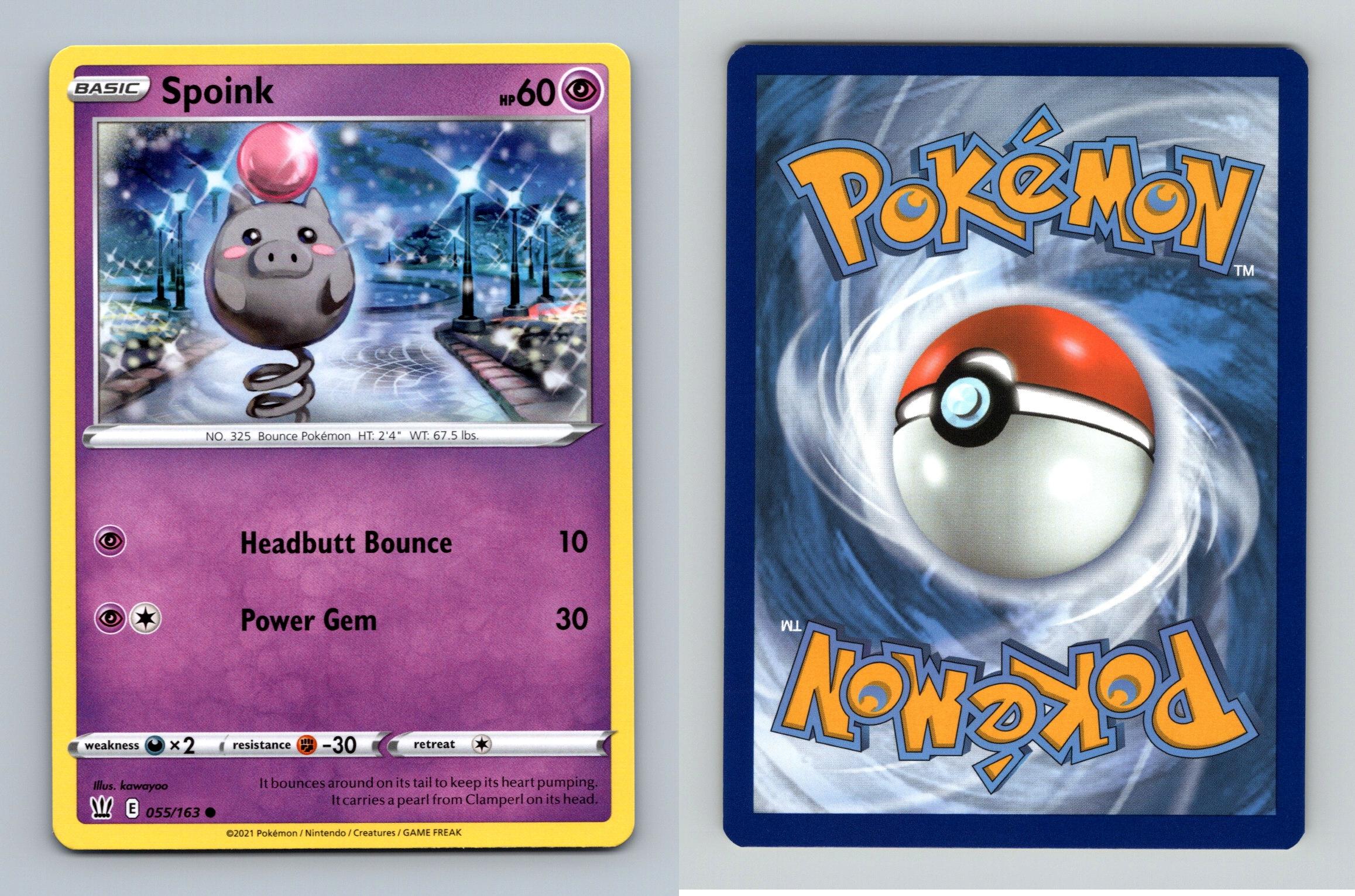 Spoink #55/163 - SWSH Battle Styles Common Pokemon 2021 TCG Card