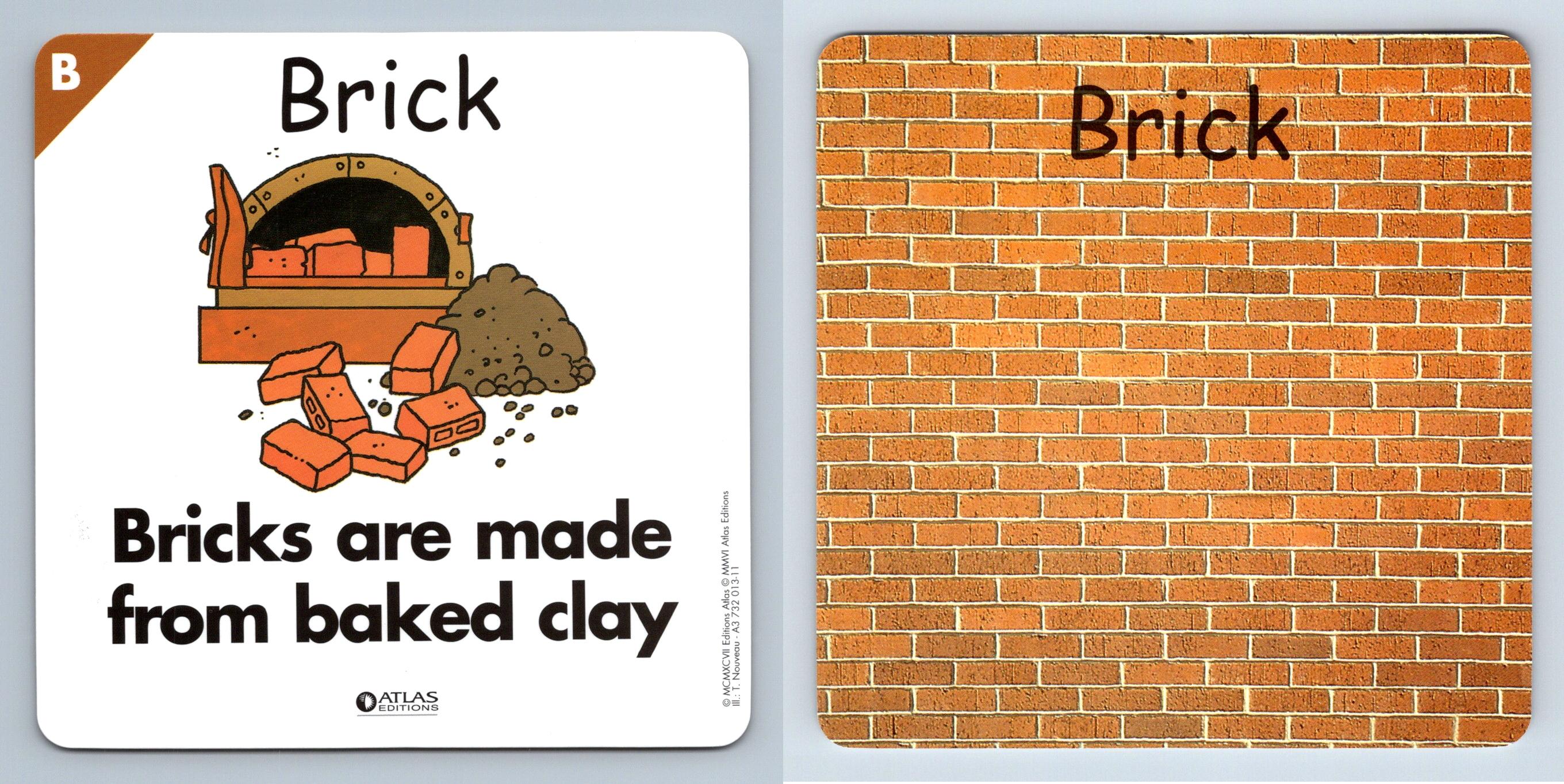 Brick - B - Atlas Editions Play & Learn Flash Card