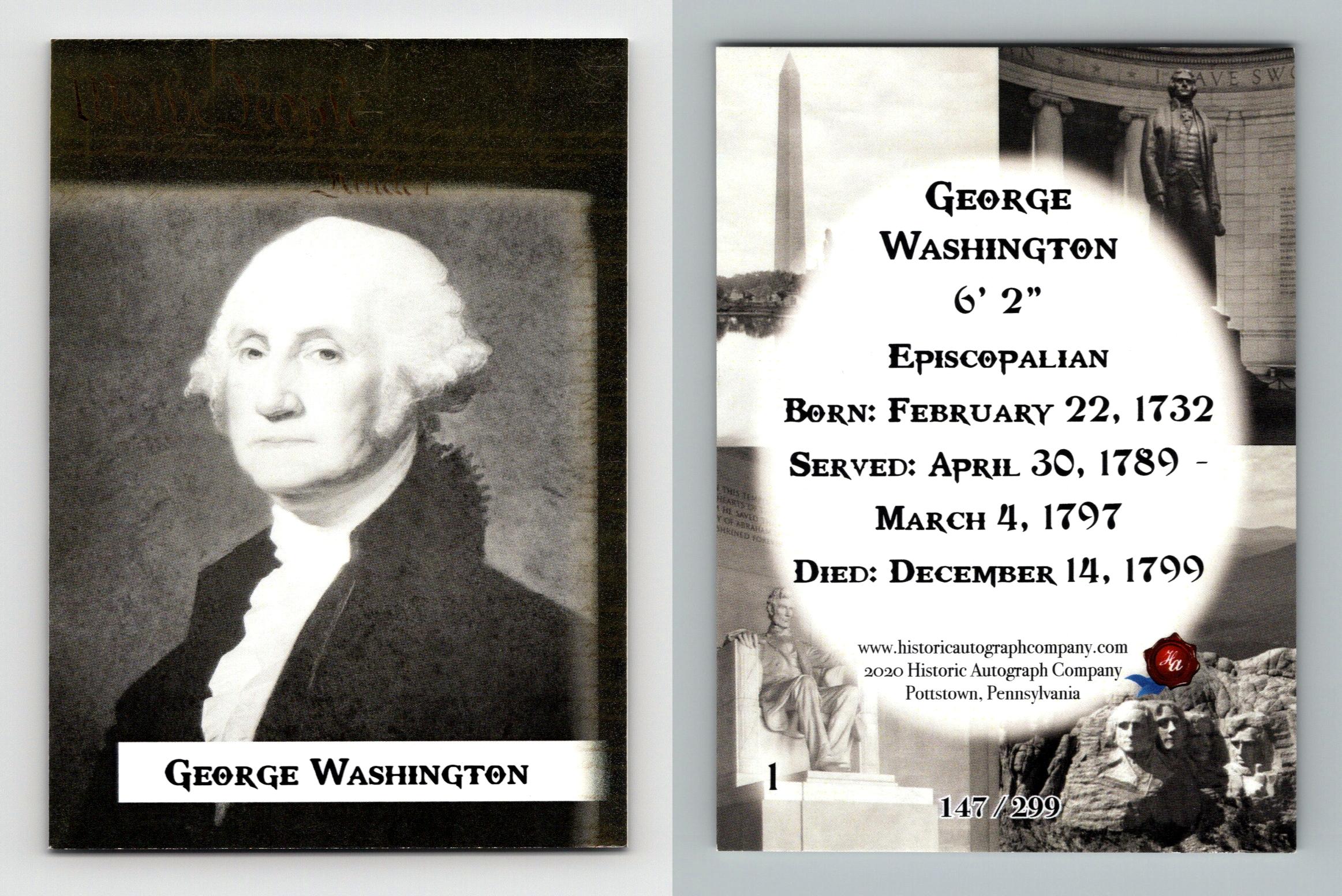 George Washington #1 POTUS First 36 Historic Autographs 2020 Red Alloy ...