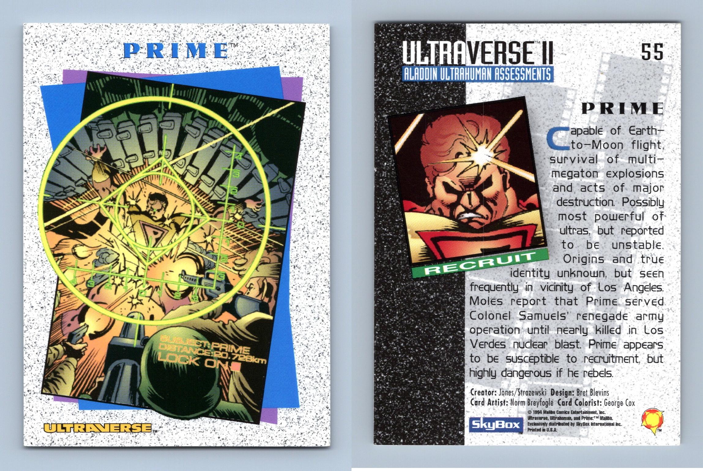 Prime #55 Ultraverse II Skybox 1994 Trading Card