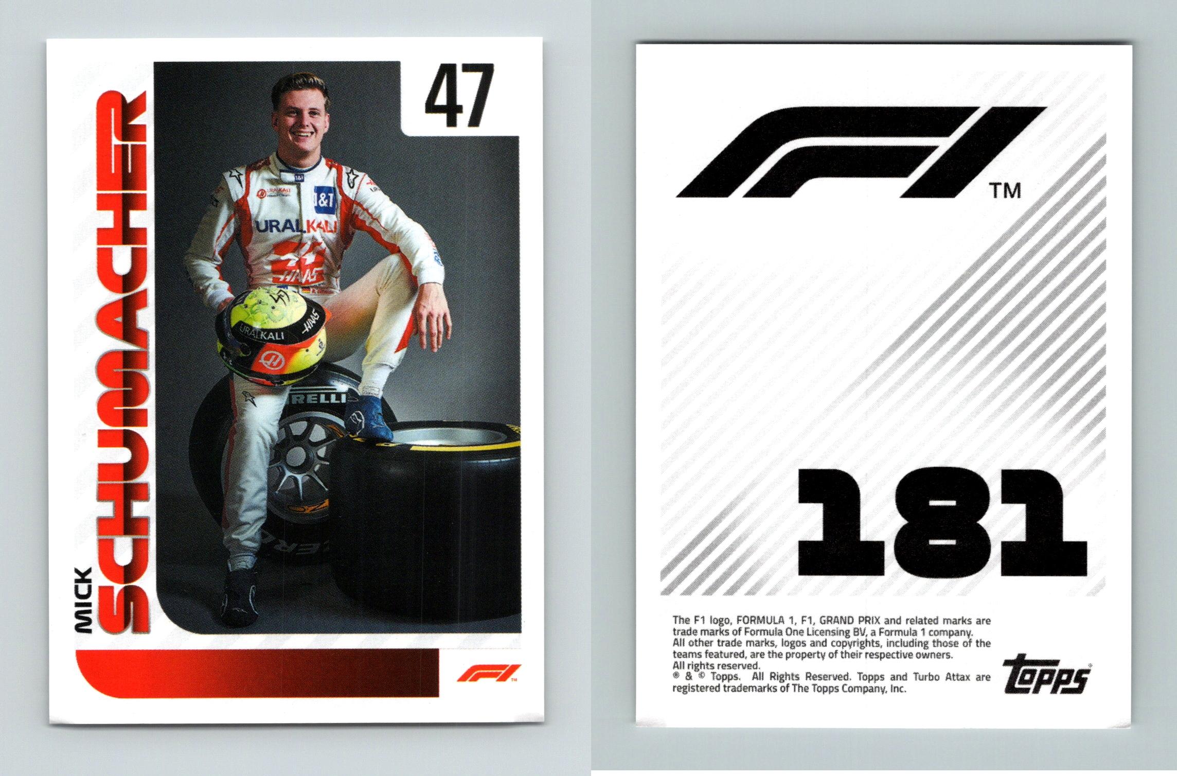 Mick Schumacher #181 Formula 1 Season 2021 Topps Sticker