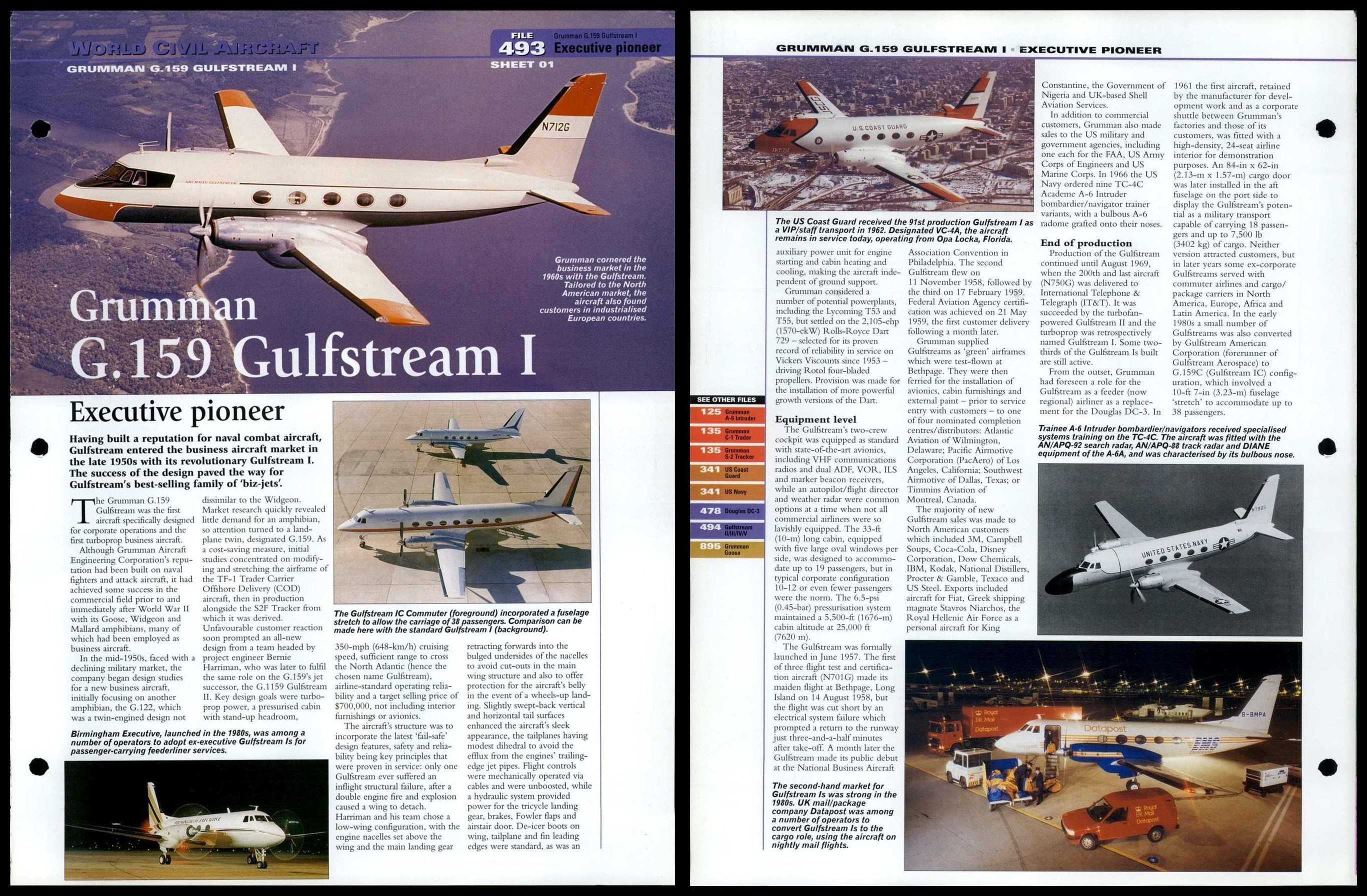 Grumman G.159 Gulfstream I - Civil Aircraft #493 World Aircraft ...