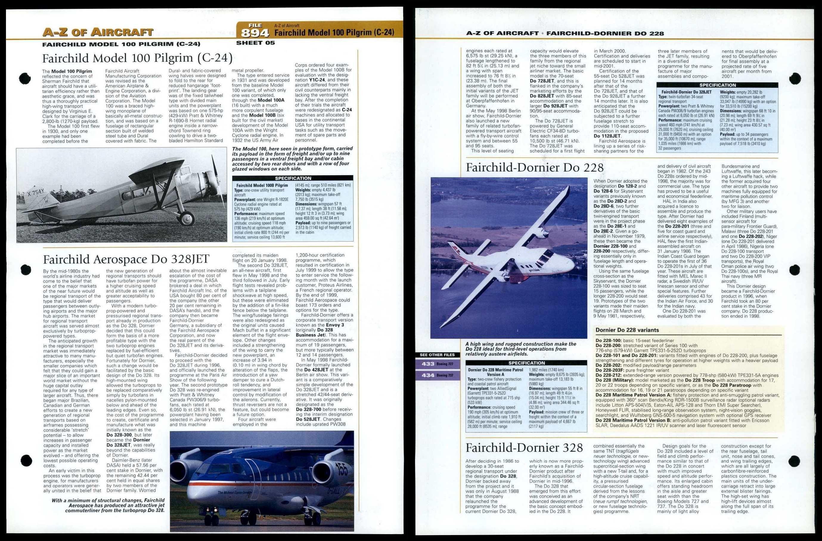 Fairchild Model 100 - Dornier 328 - A-Z #894 World Aircraft Information ...