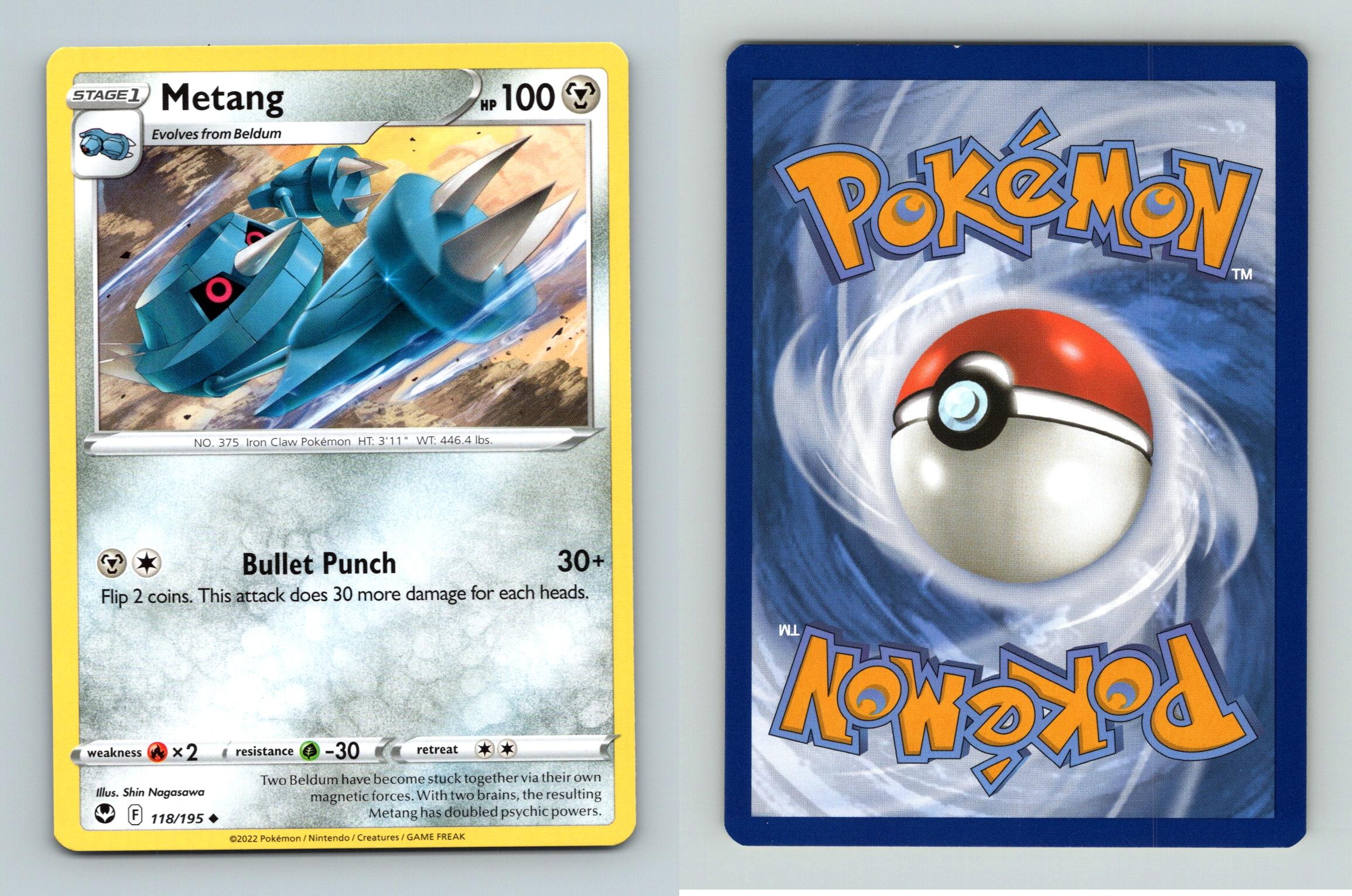 Metang #118/195 SWSH Silver Tempest Uncommon Pokemon 2022 TCG Card