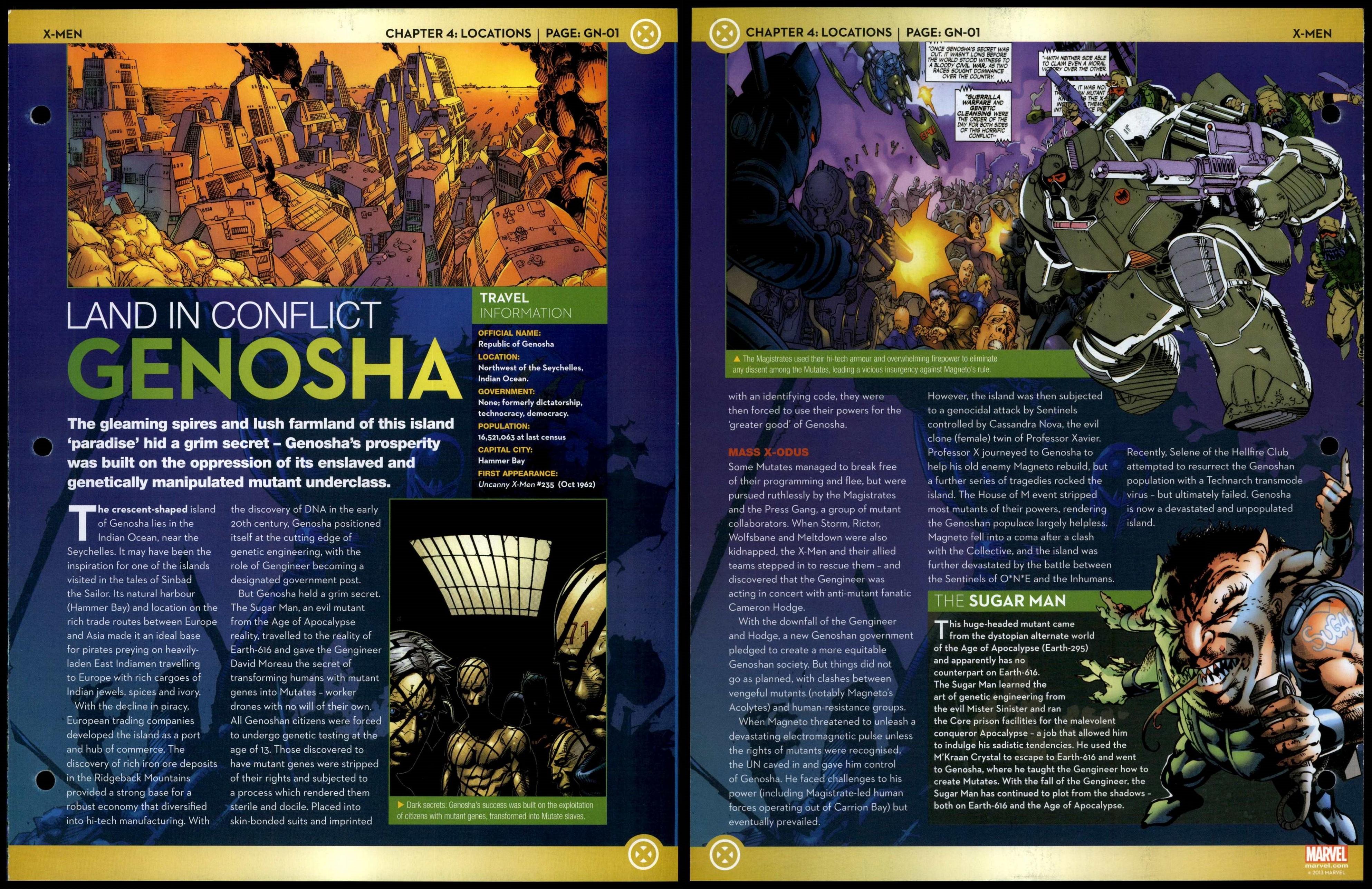 Genosha - Land In Conflict #GN-01 Locations - X-Men Marvel Fact File Page