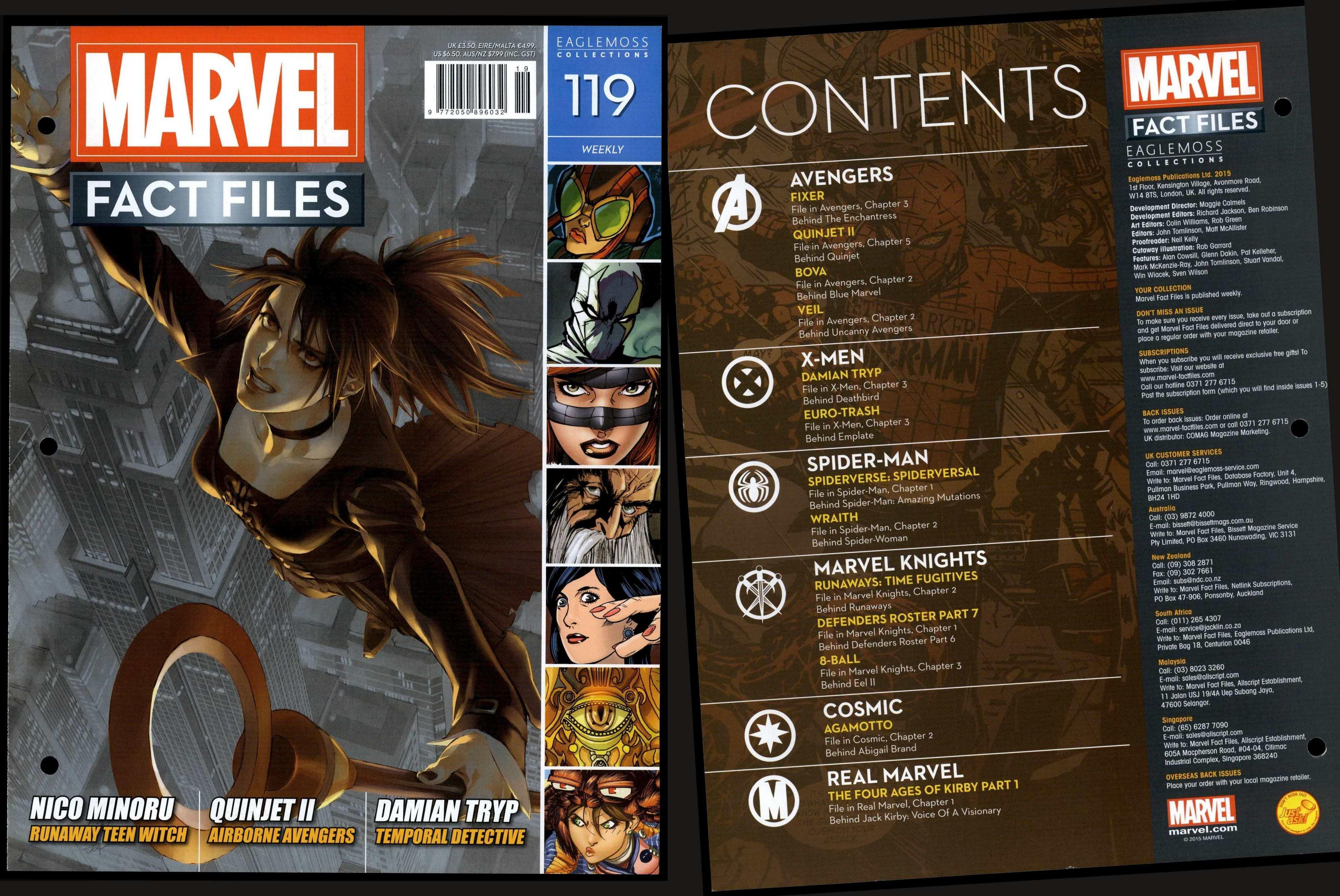 Marvel Fact Files Eaglemoss #119 Nico Minoru - Front Cover Only