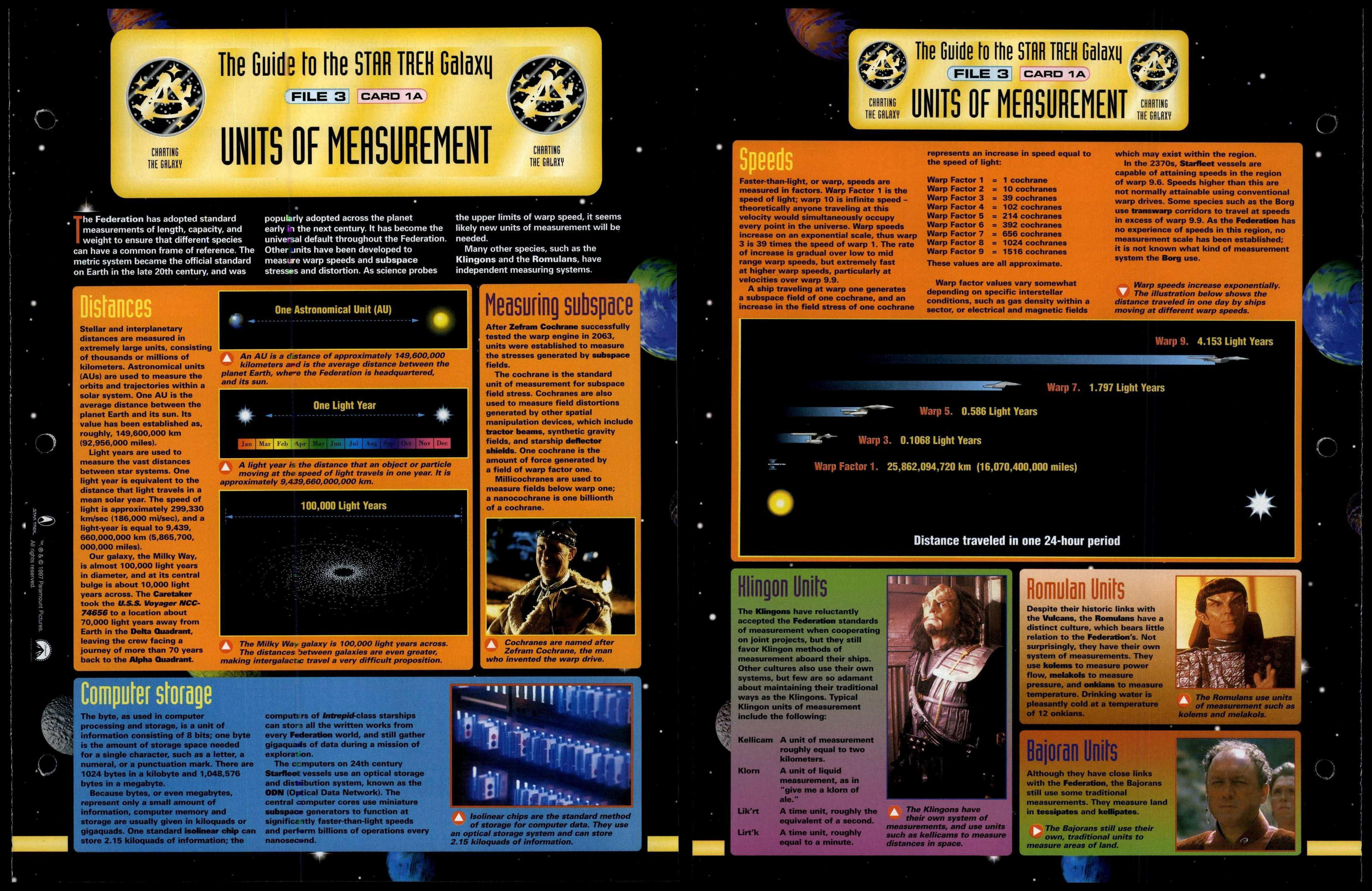 Units Of Measurement - Charting The Galaxy  - Star Trek Fact File Page