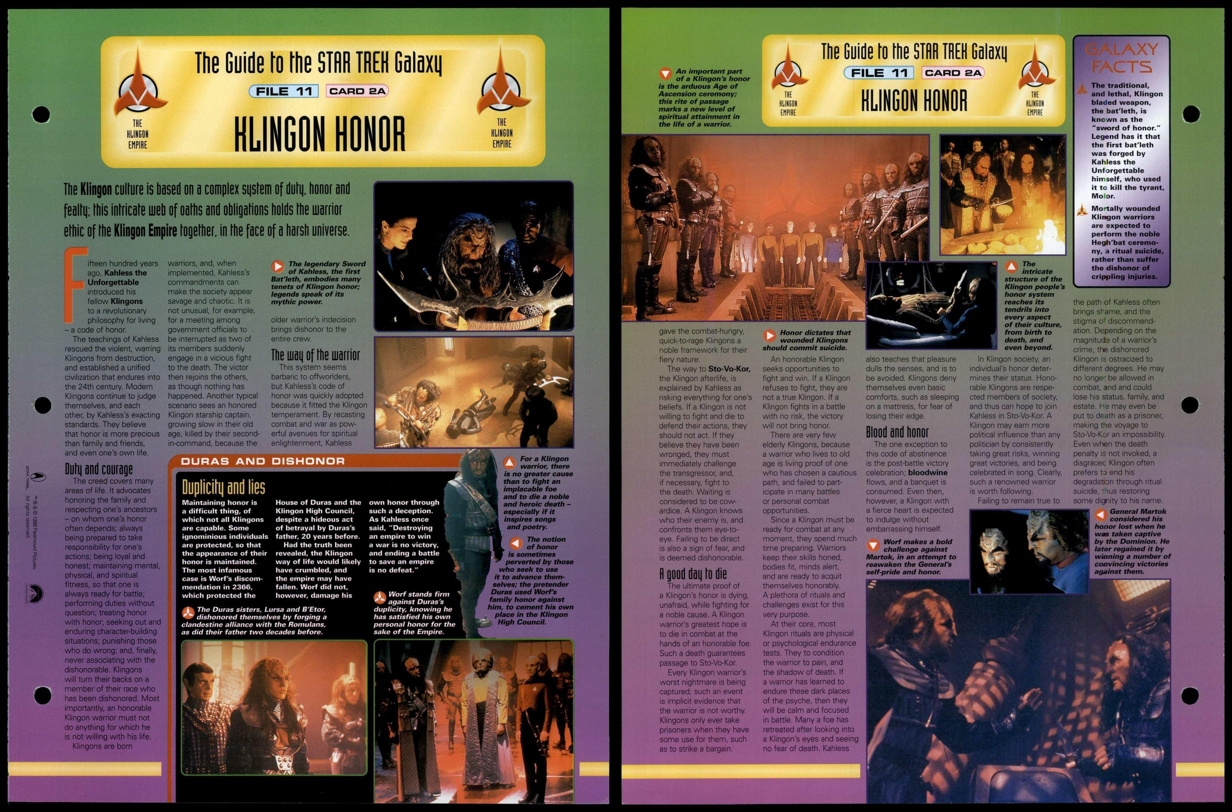 Klingon Honor - The Klingon Empire - Star Trek Fact File Page