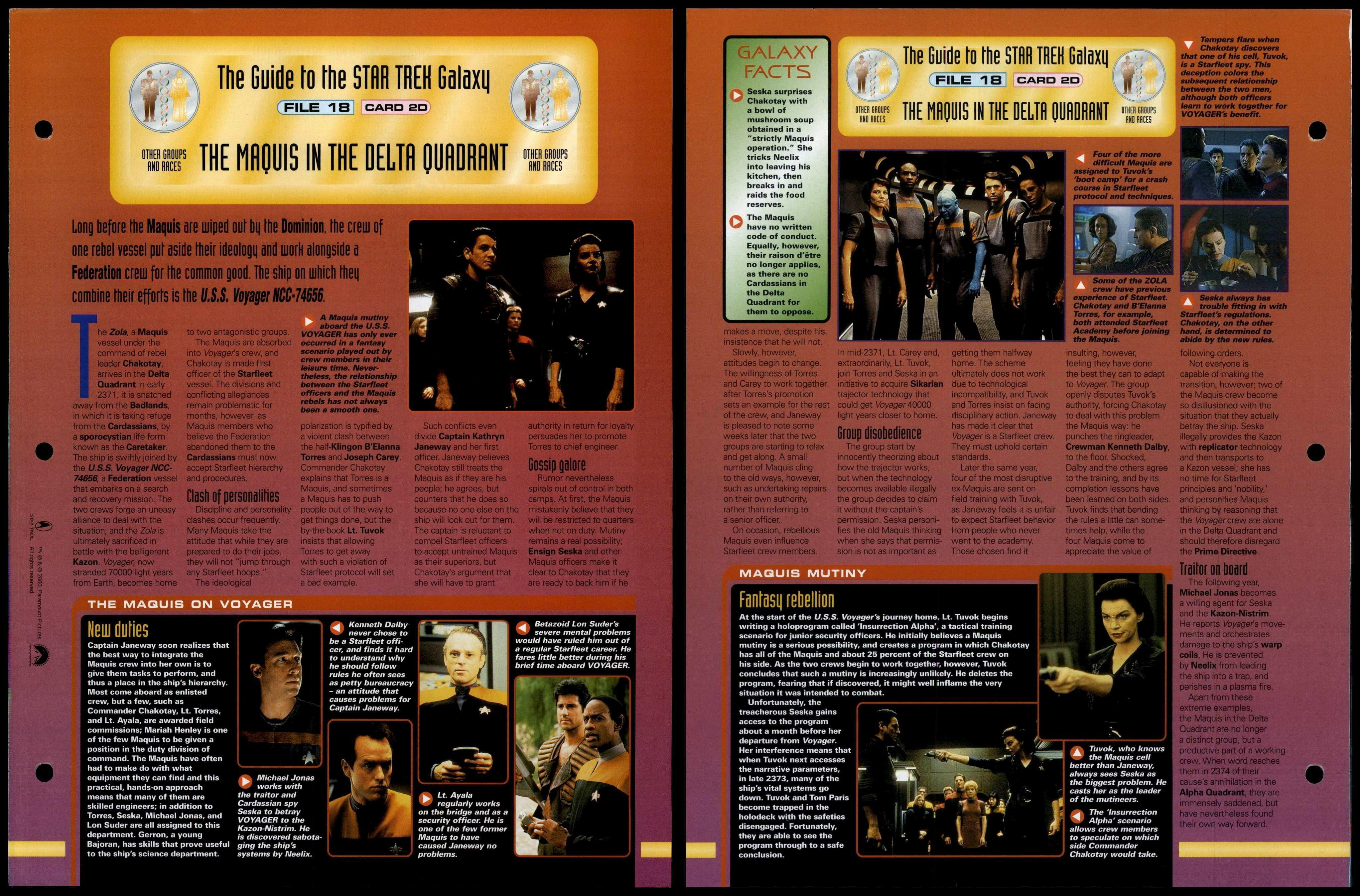 Maquis In The Delta Quadrant - Other Groups & Races - Star Trek Fact File Page