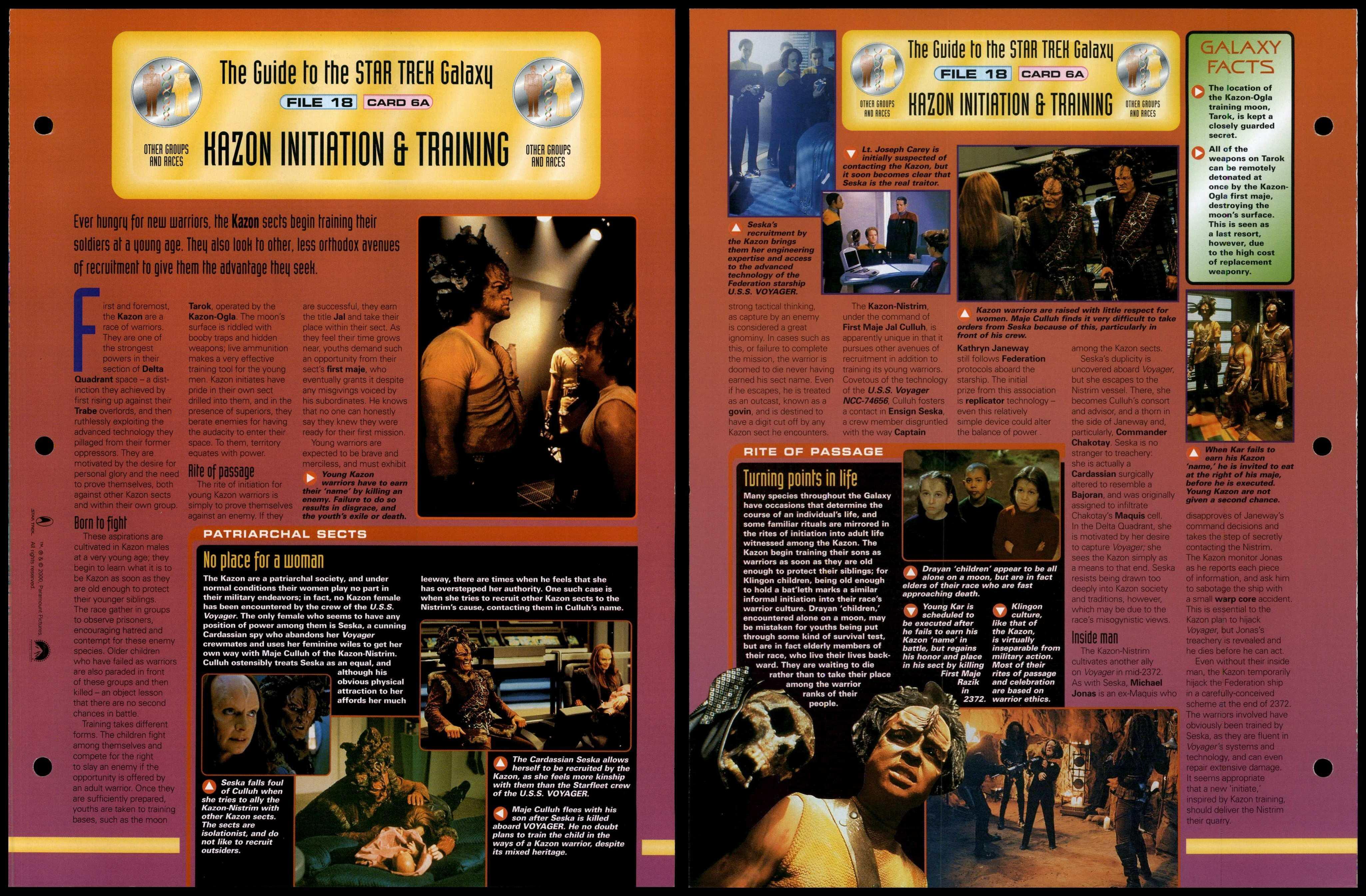 Kazon Initiation & Training - Other Groups & Races - Star Trek Fact File Page