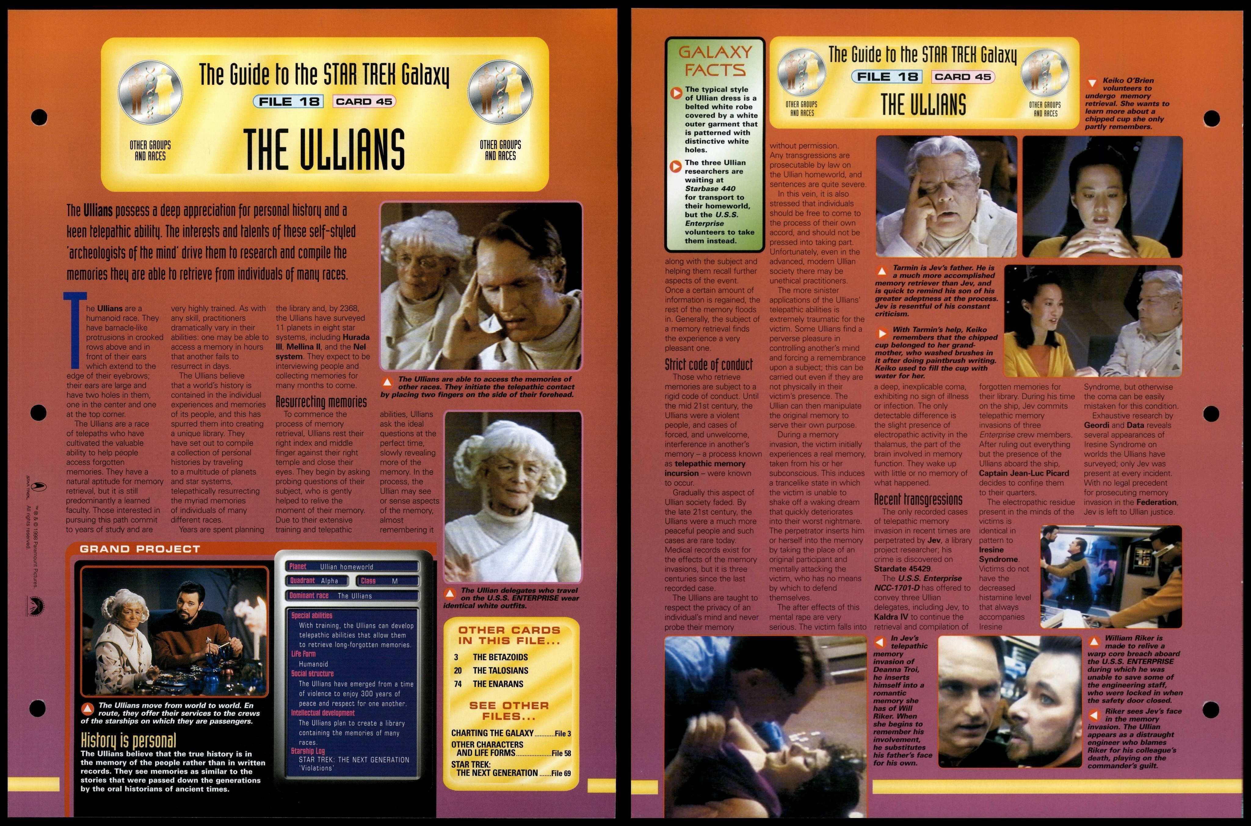 The Ullians - Other Groups & Races - Star Trek Fact File Page