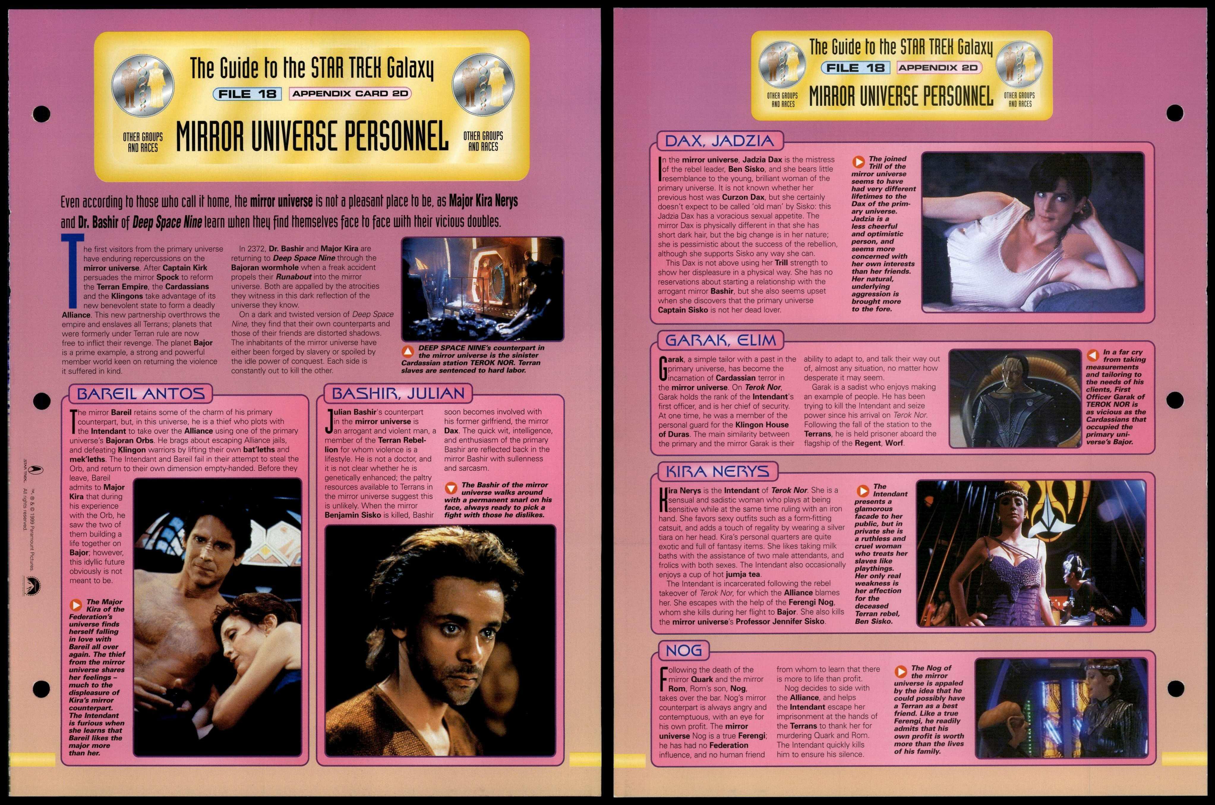 Mirror Universe Personnel #2D - Other Groups & Races - Star Trek Fact File Page