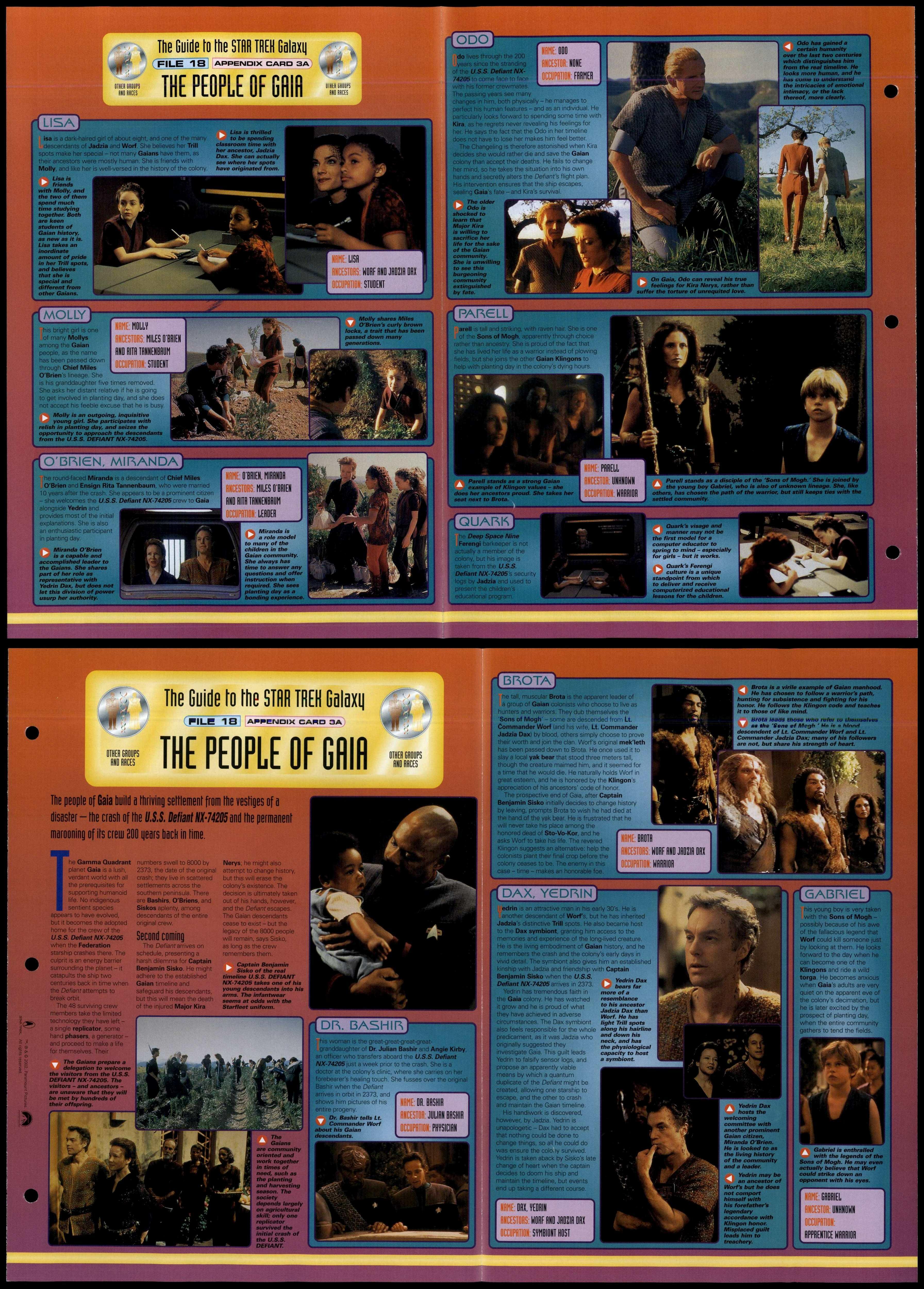 The People Of Gaia - Other Groups & Races - Star Trek Fact File Fold-Out Page