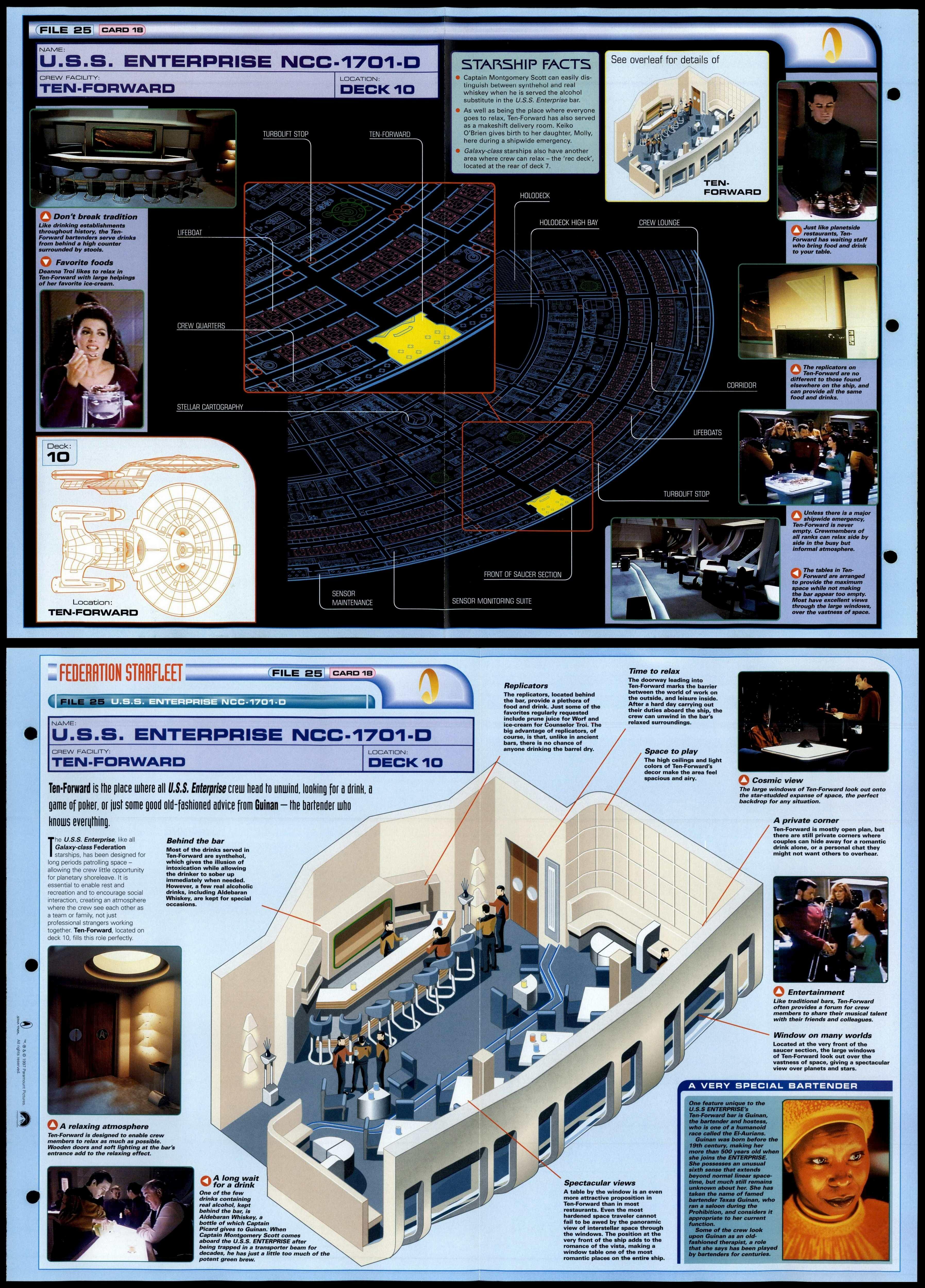 Ten-Forward - USS Enterprise NCC-1701-D - Star Trek Fact File Fold-Out Page