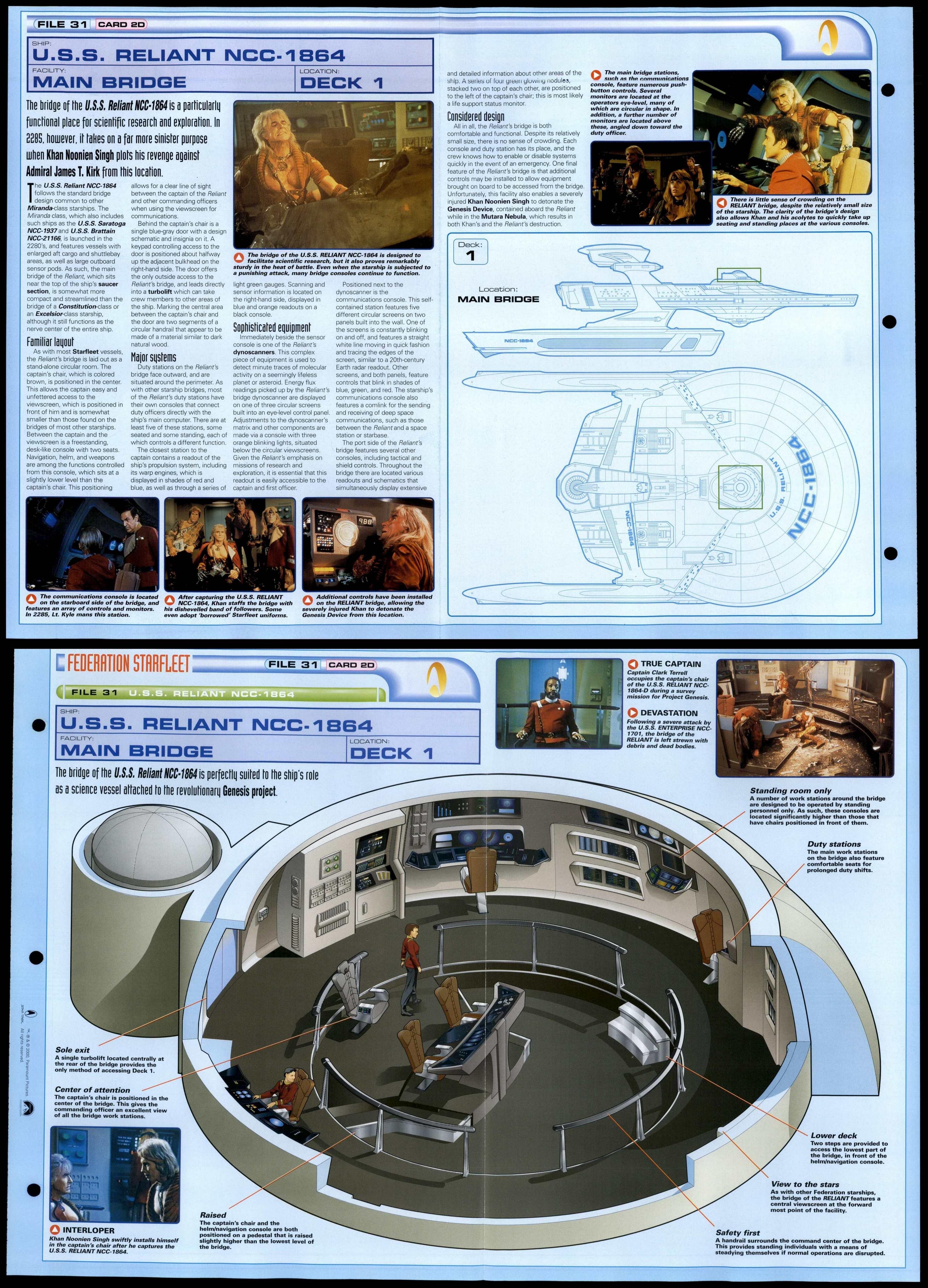 USS Reliant NCC-1864 - Other Starships - Star Trek Fact File Fold-Out Page