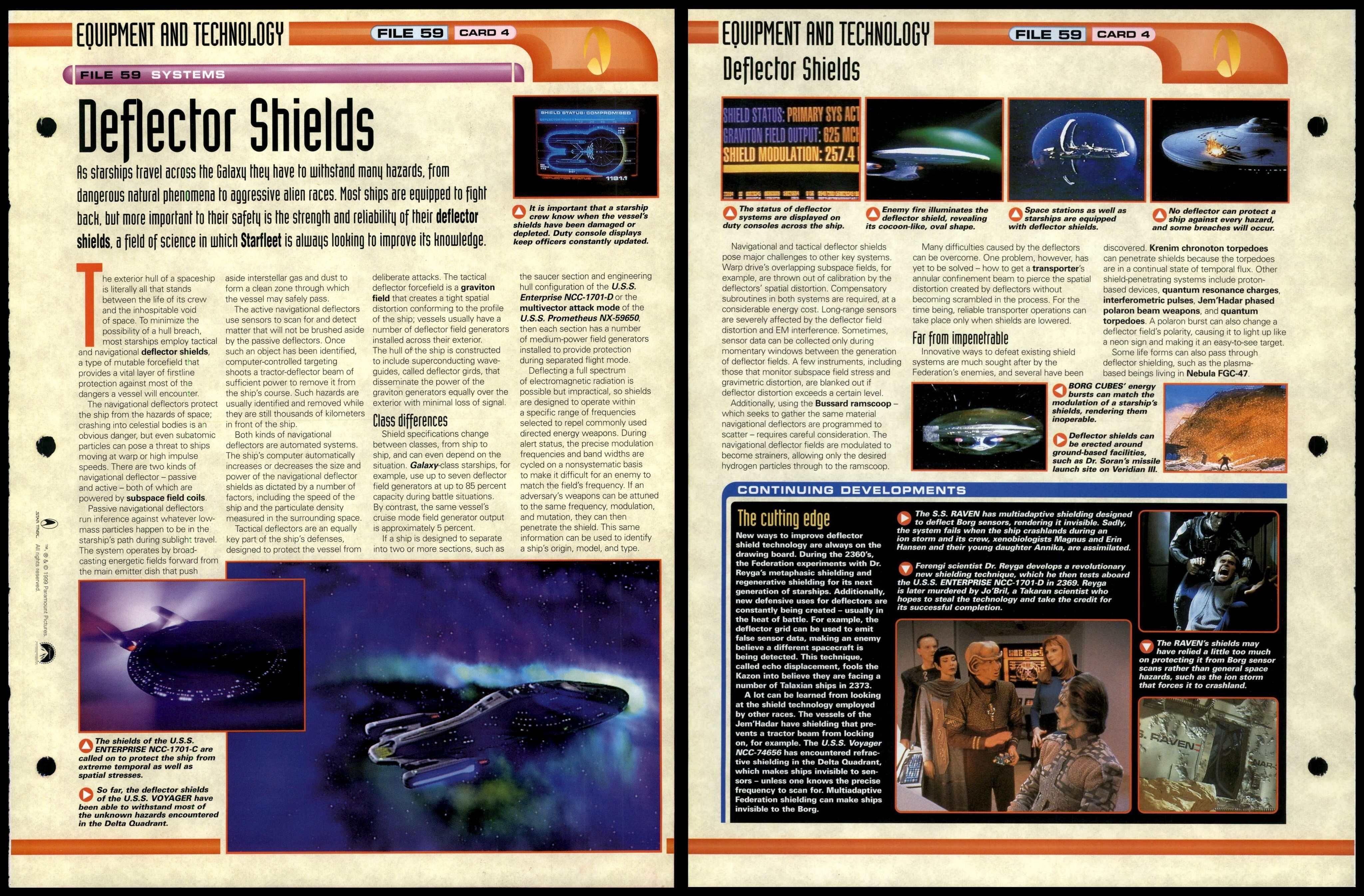 Deflector Shields - Systems - Star Trek Fact File Page