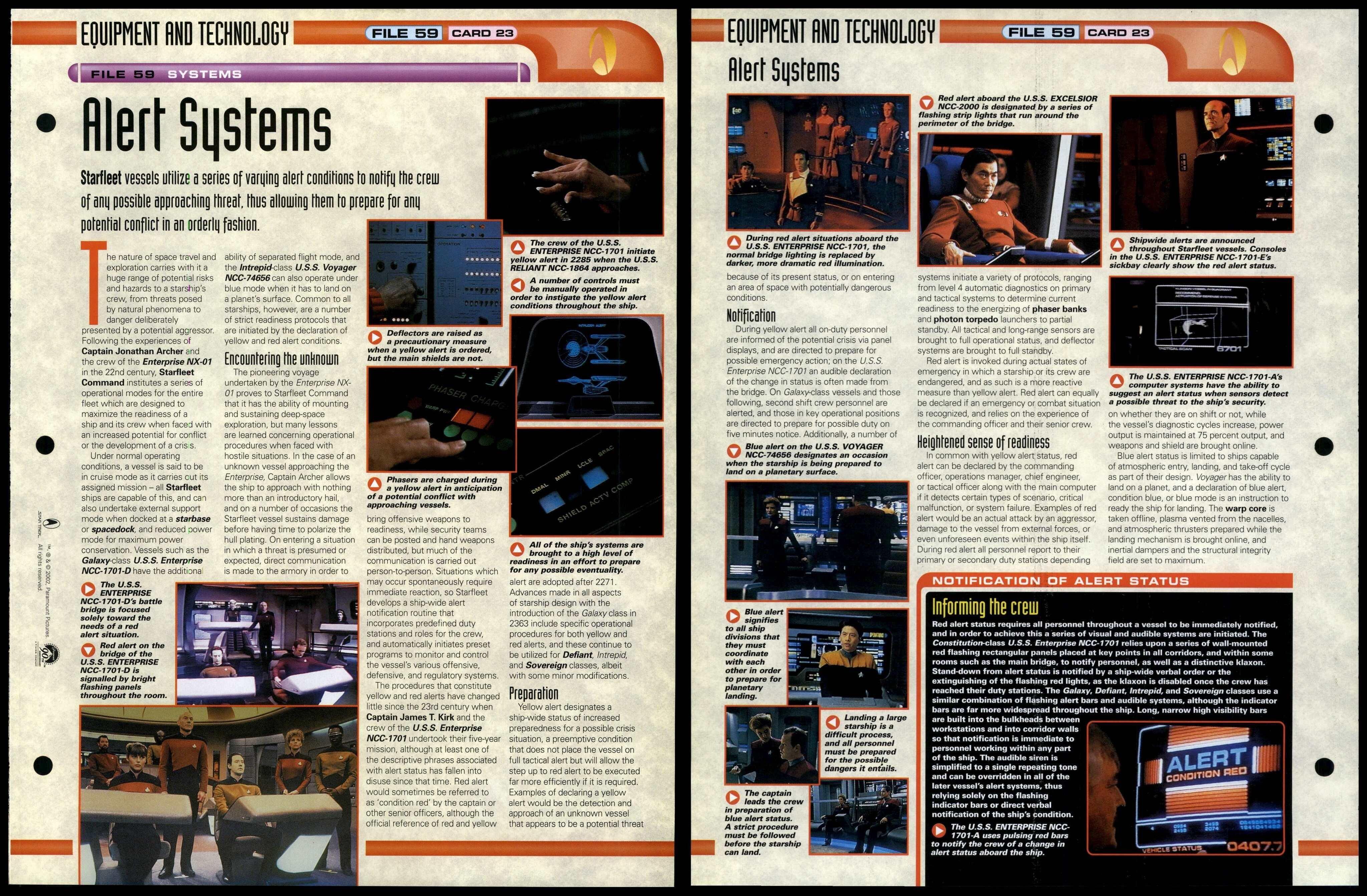 Alert Systems - Systems - Star Trek Fact File Page