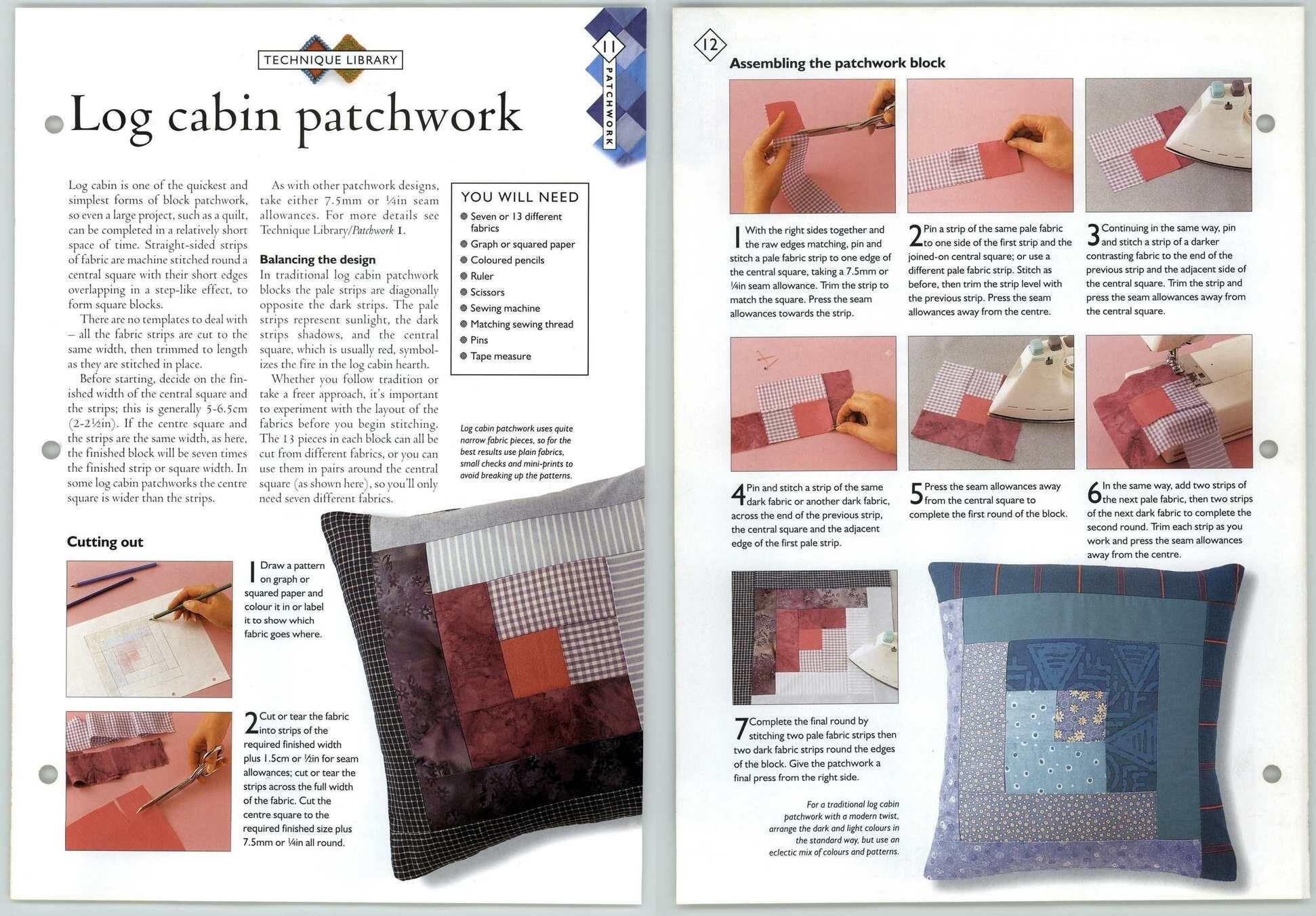 Log Cabin Patchwork #11-12 Patchwork - Needlecraft Magic Pattern