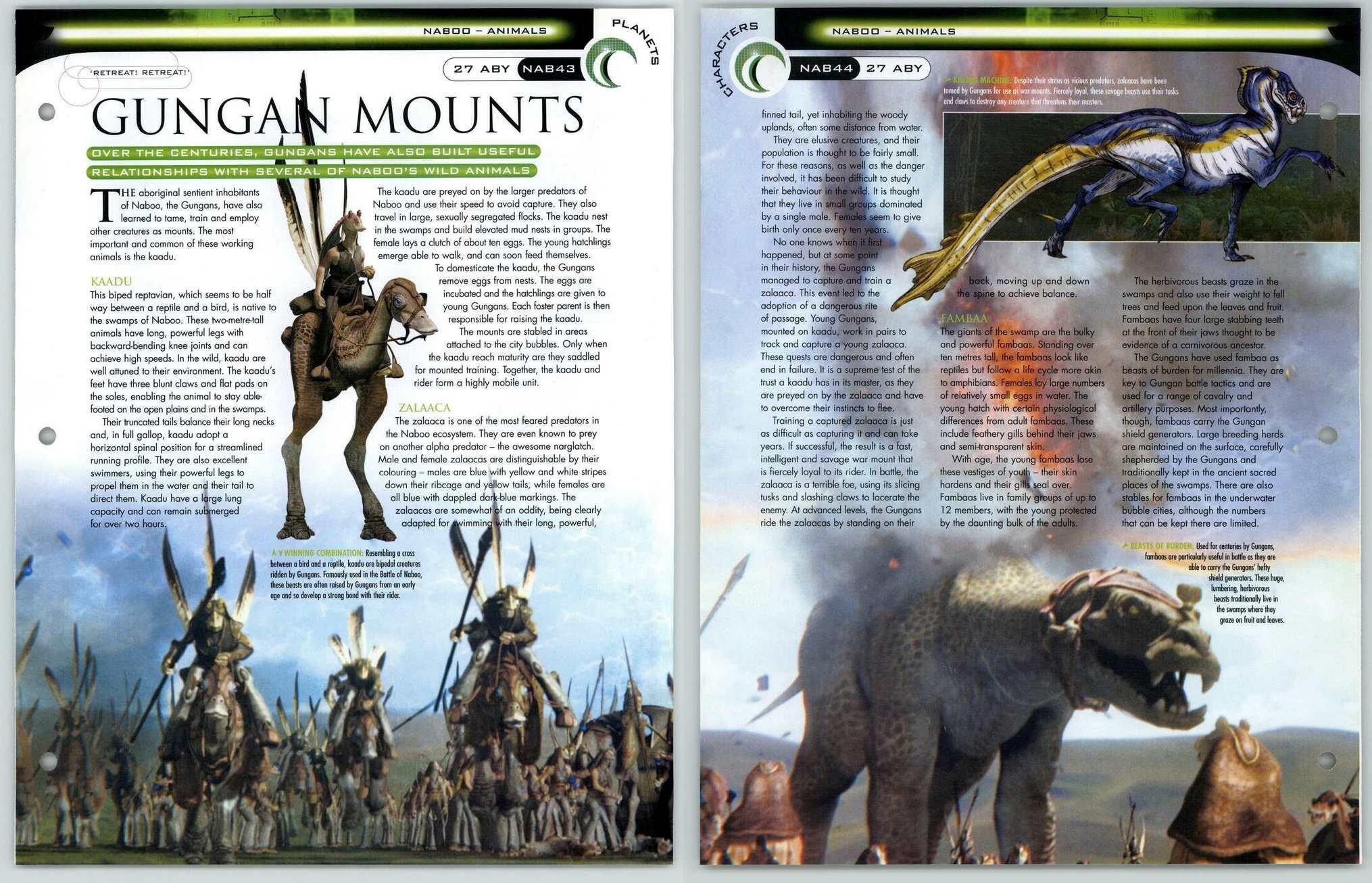 Gungan Mounts #NAB43-44 Naboo - Planets - Star Wars Fact File Page