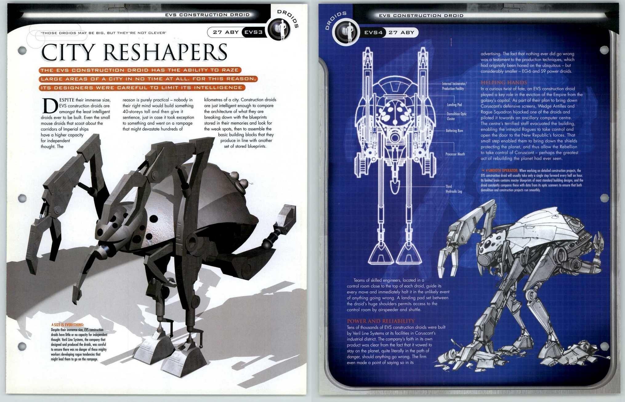 City Reshapers #EVS3-4 EVS Construction - Droids - Star Wars Fact File Page