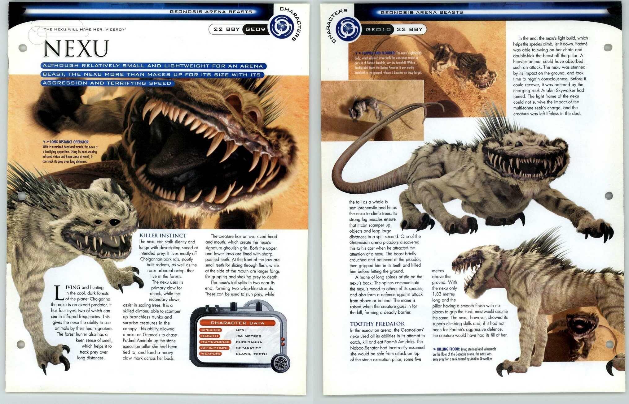 Nexu #GEO9-10 Geonosis Arena - Characters - Star Wars Fact File Page