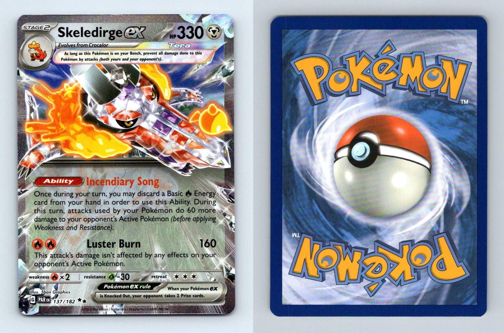 Skeledirge ex #137/182 SV Paradox Rift 2023 Double Rare Pokemon TCG Card