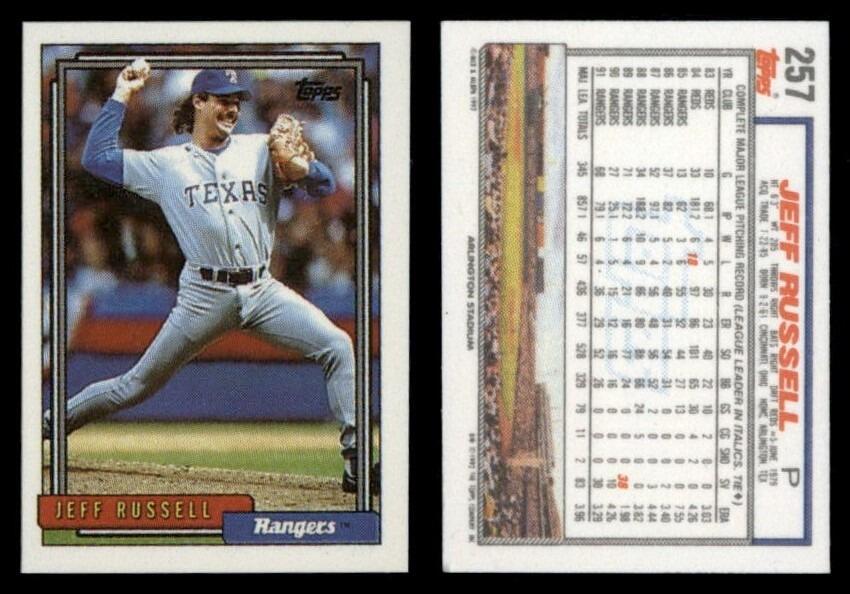 Jeff Russell - Rangers #257 Topps 1992 Baseball Micro Card